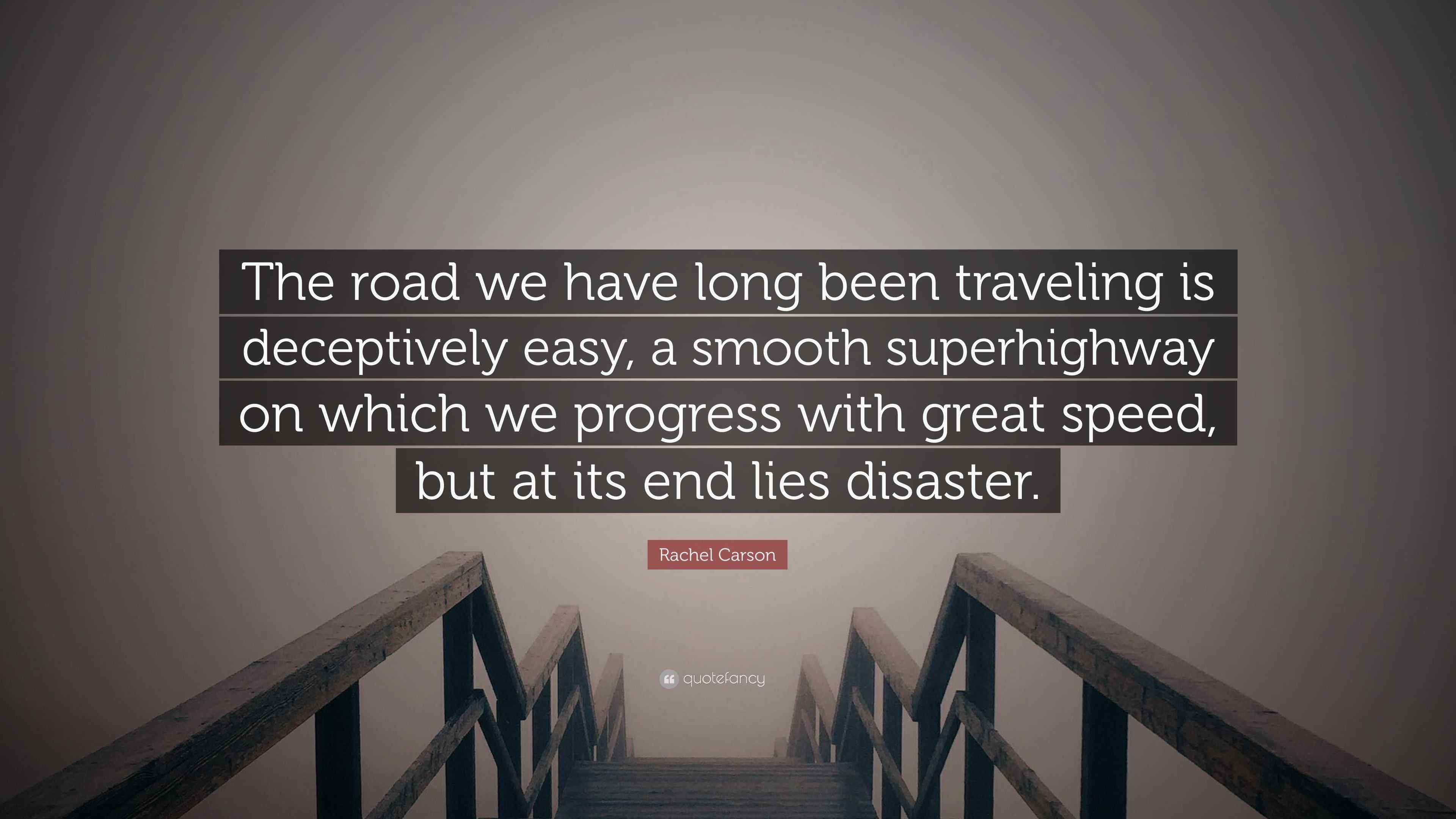 Rachel Carson Quote: “The road we have long been traveling is ...