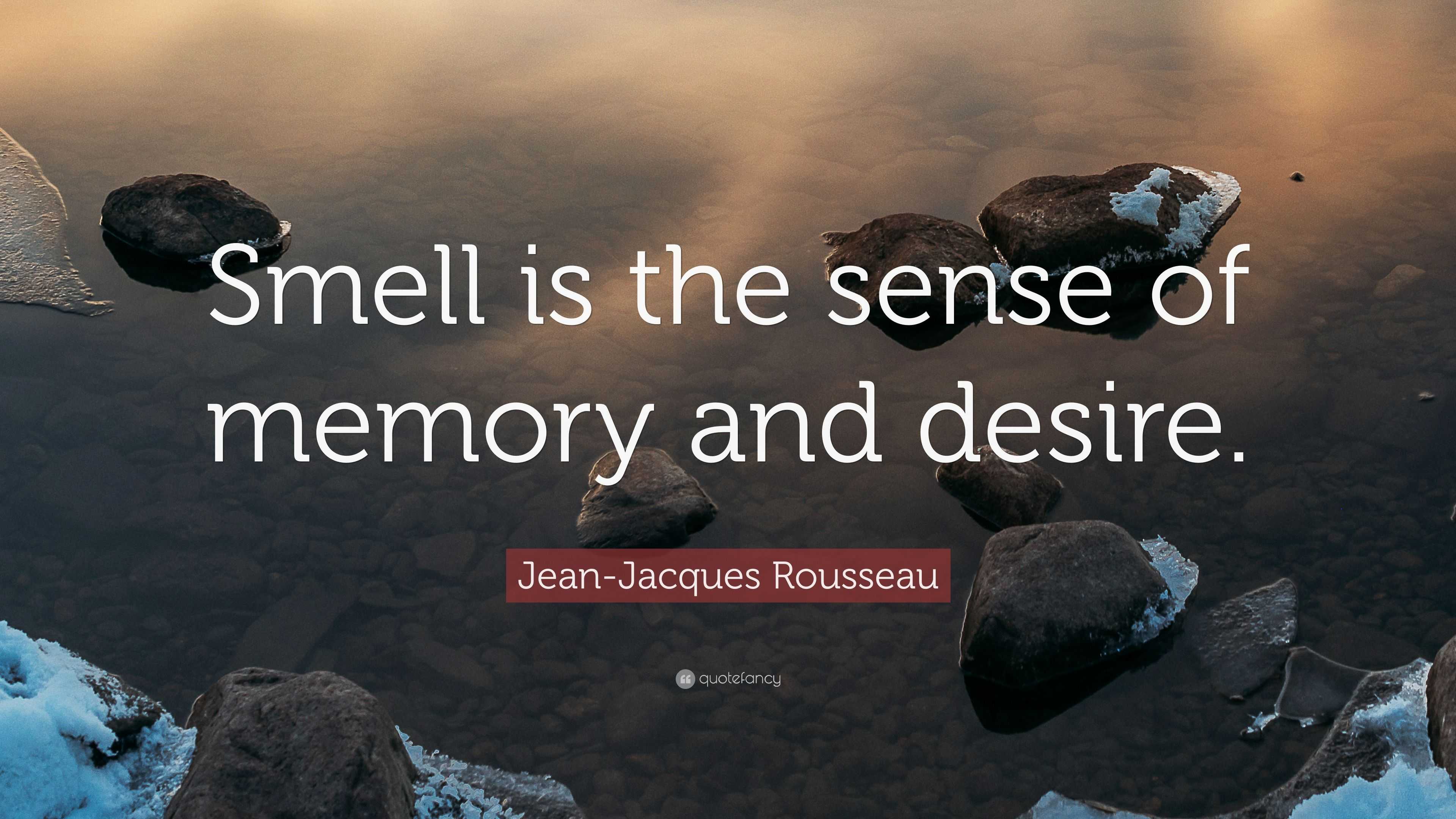 Jean-Jacques Rousseau Quote: “Smell is the sense of memory and desire.”