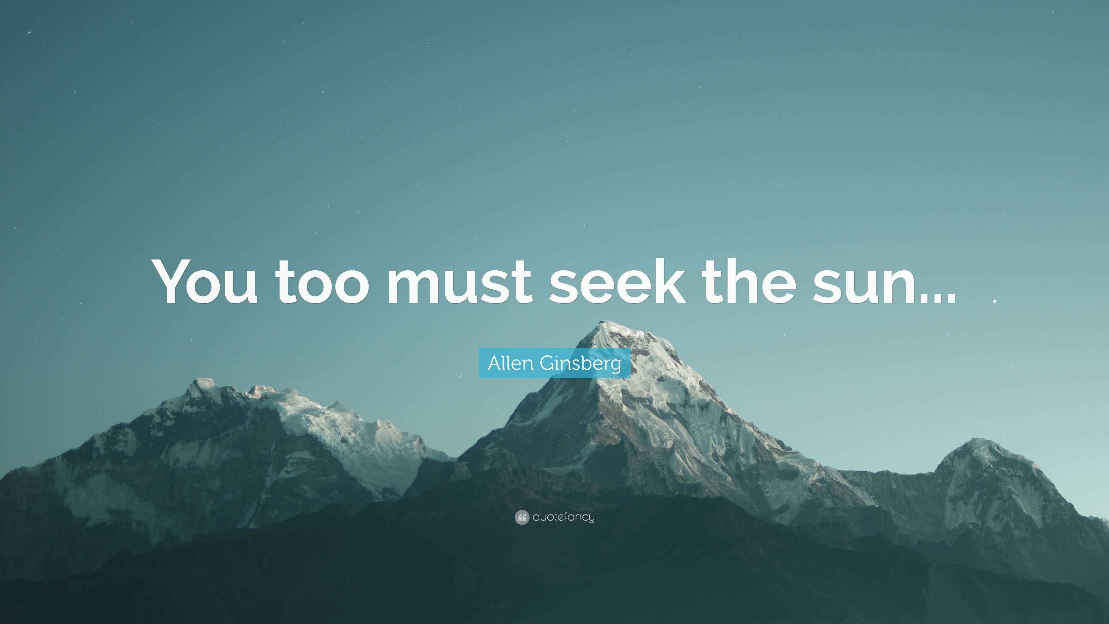 Allen Ginsberg Quote: “You too must seek the sun...”