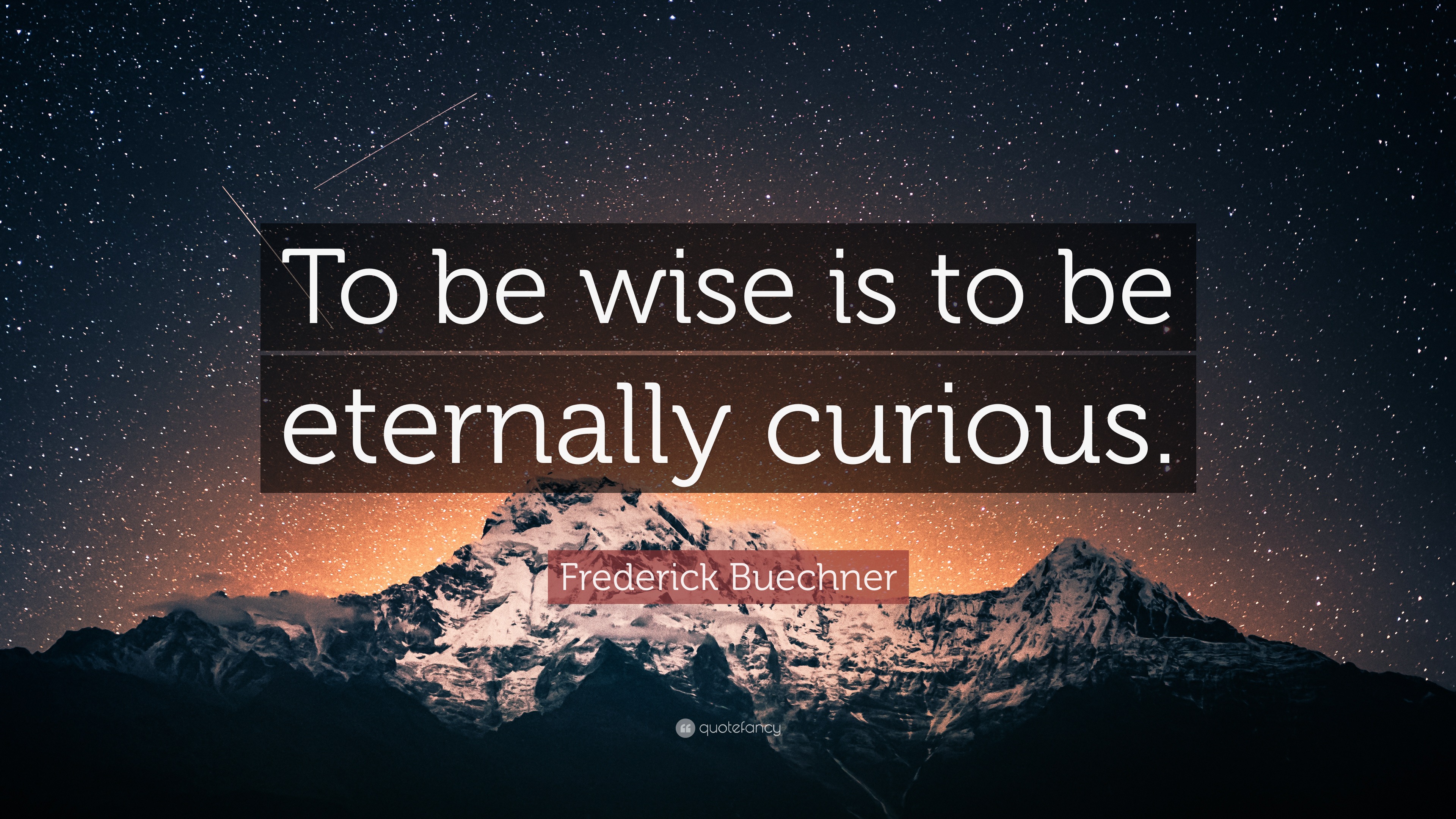 Frederick Buechner Quote: “To be wise is to be eternally curious.”
