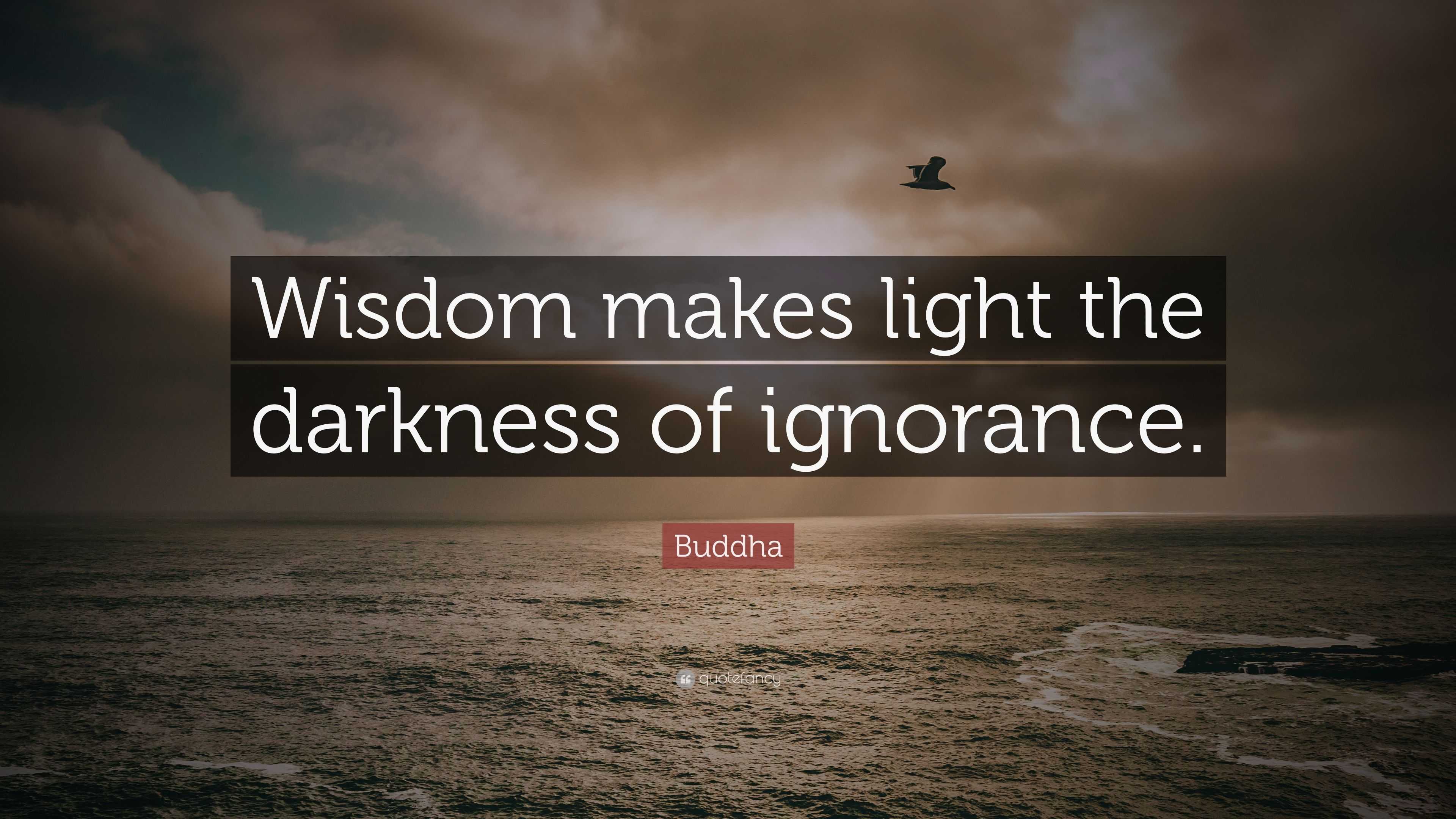 Buddha Quote: “Wisdom makes light the darkness of ignorance.”