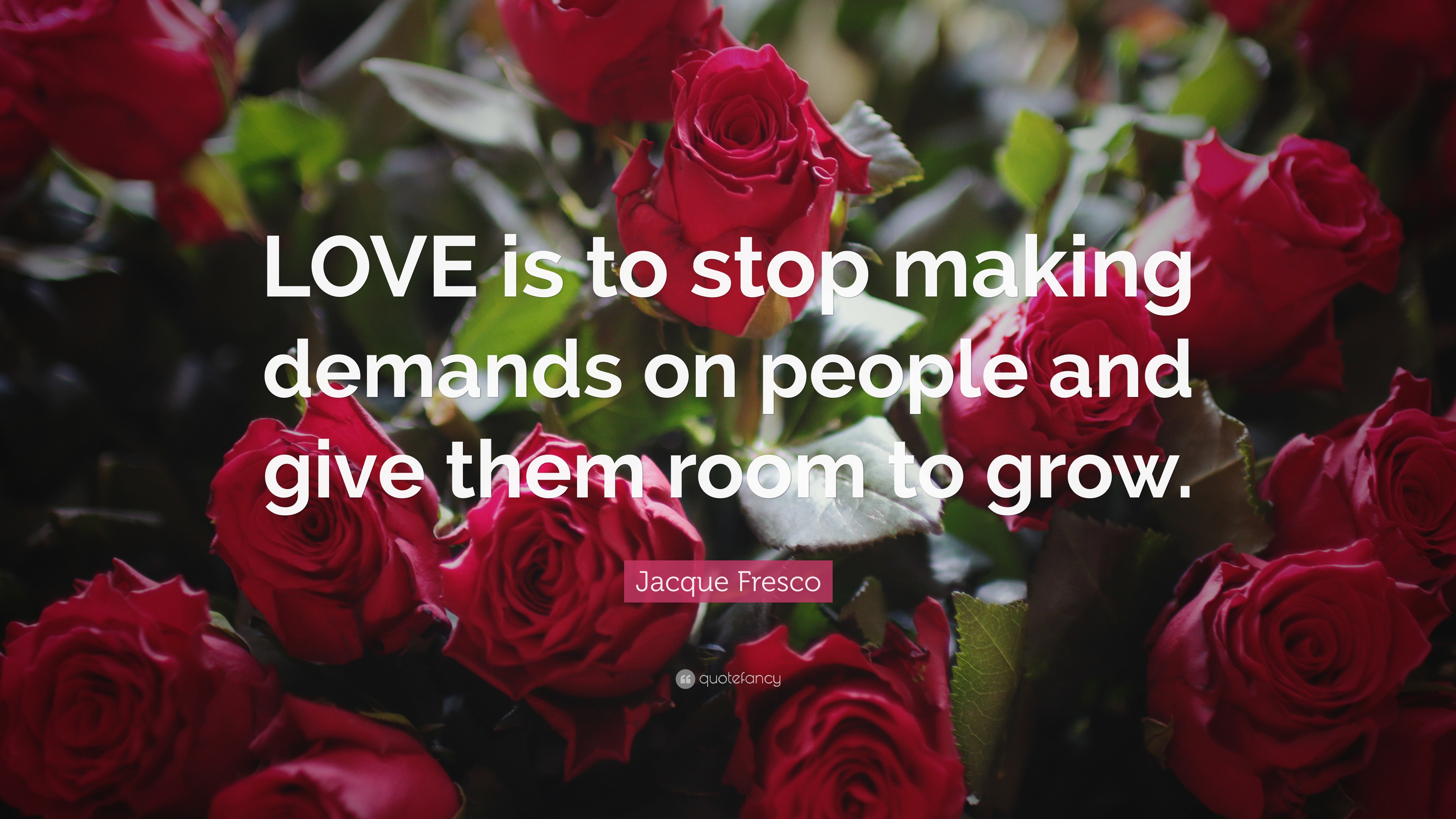 Jacque Fresco Quote: “LOVE is to stop making demands on people and give ...