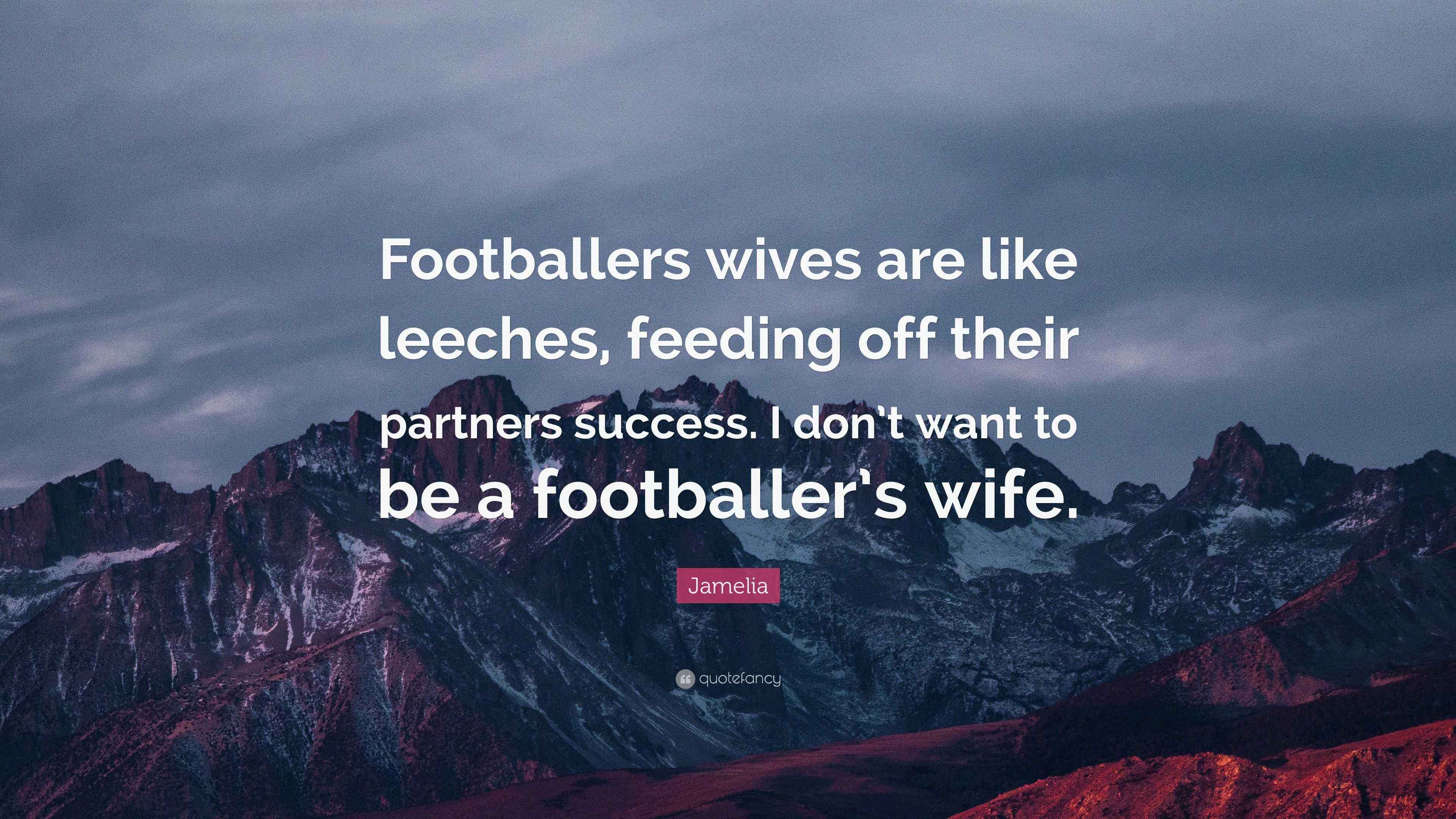 Jamelia Quote: “Footballers wives are like leeches, feeding off their ...