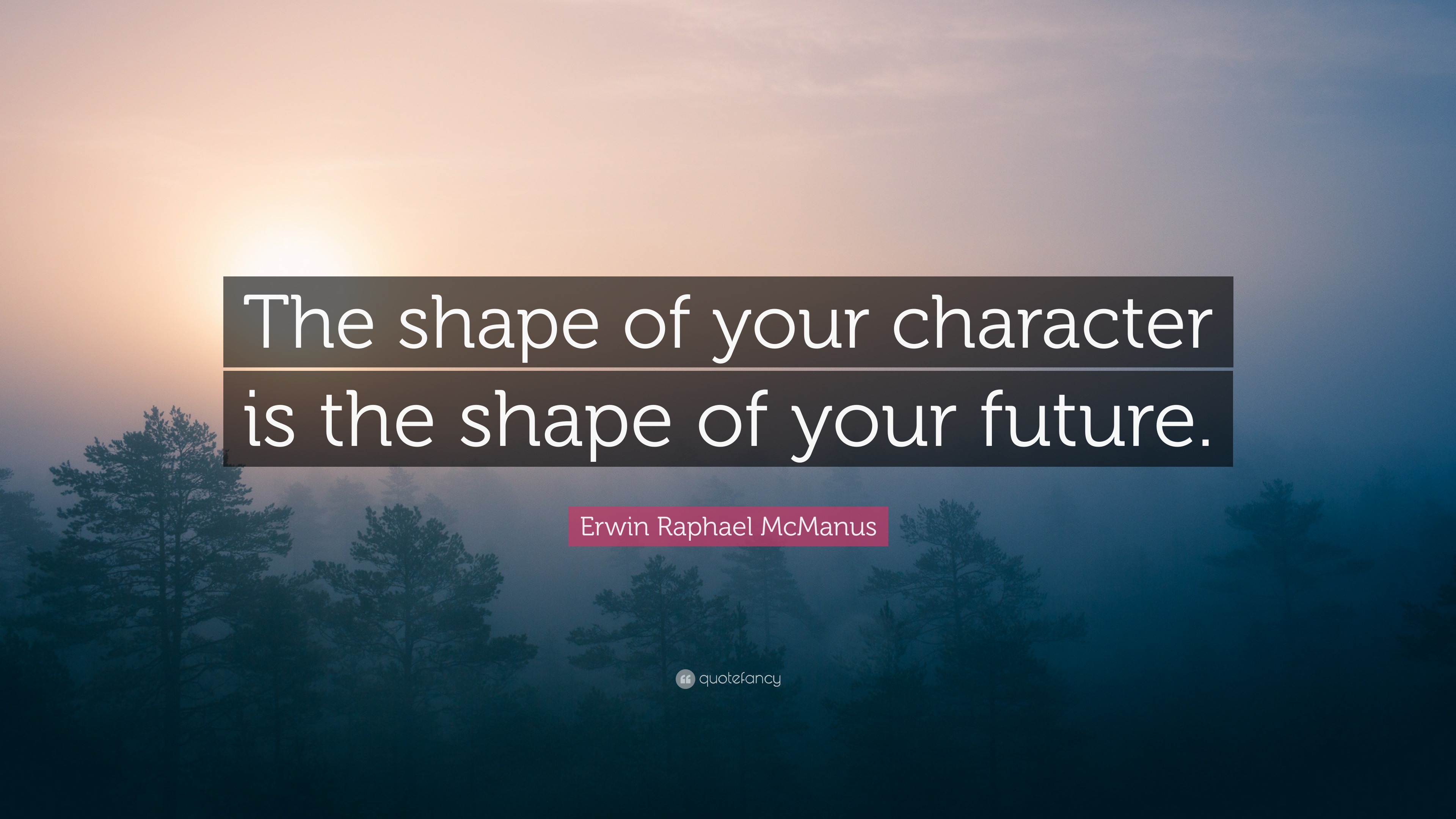 Erwin Raphael McManus Quote: “The shape of your character is the shape ...