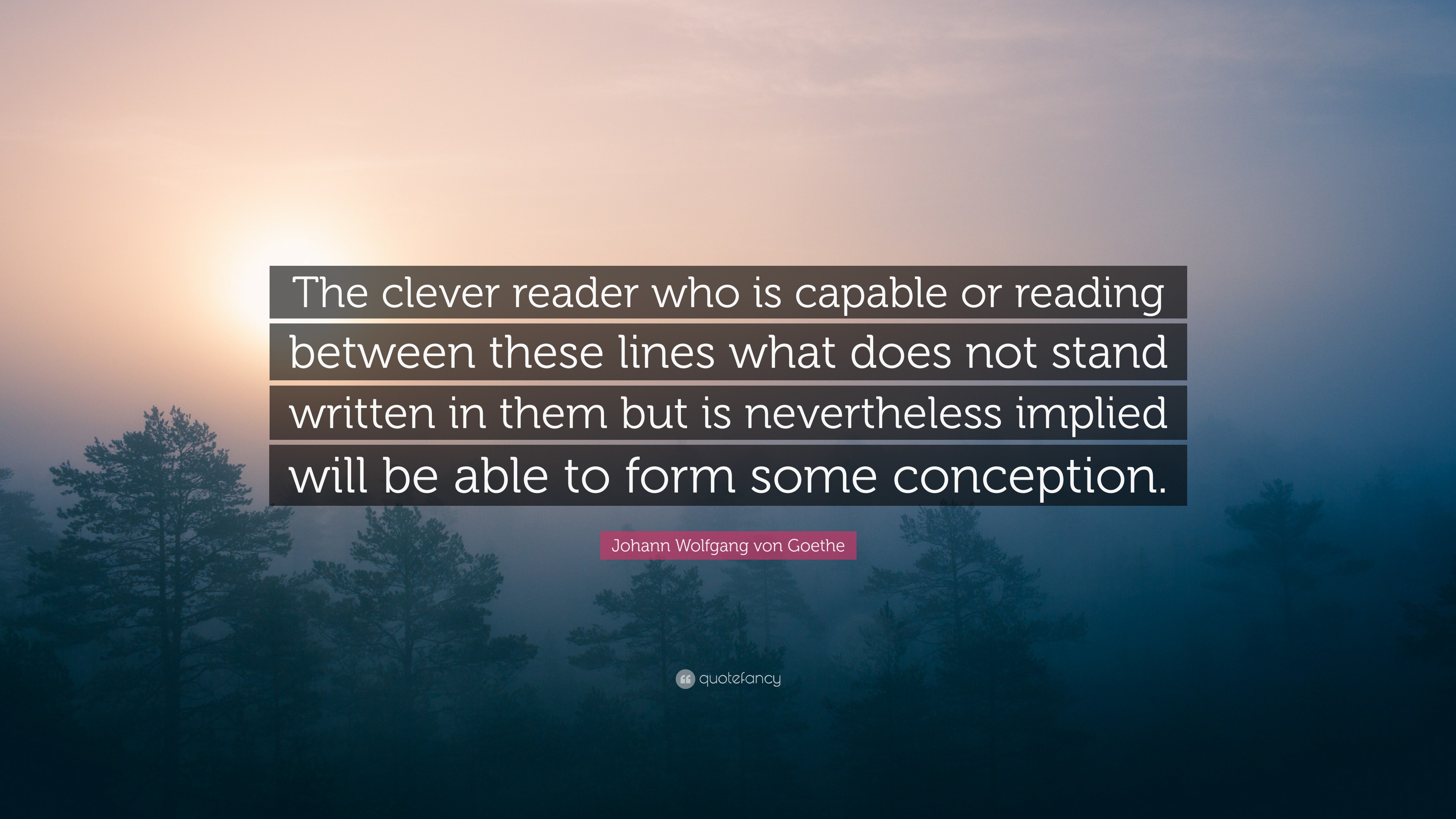 Johann Wolfgang von Goethe Quote: “The clever reader who is capable or ...