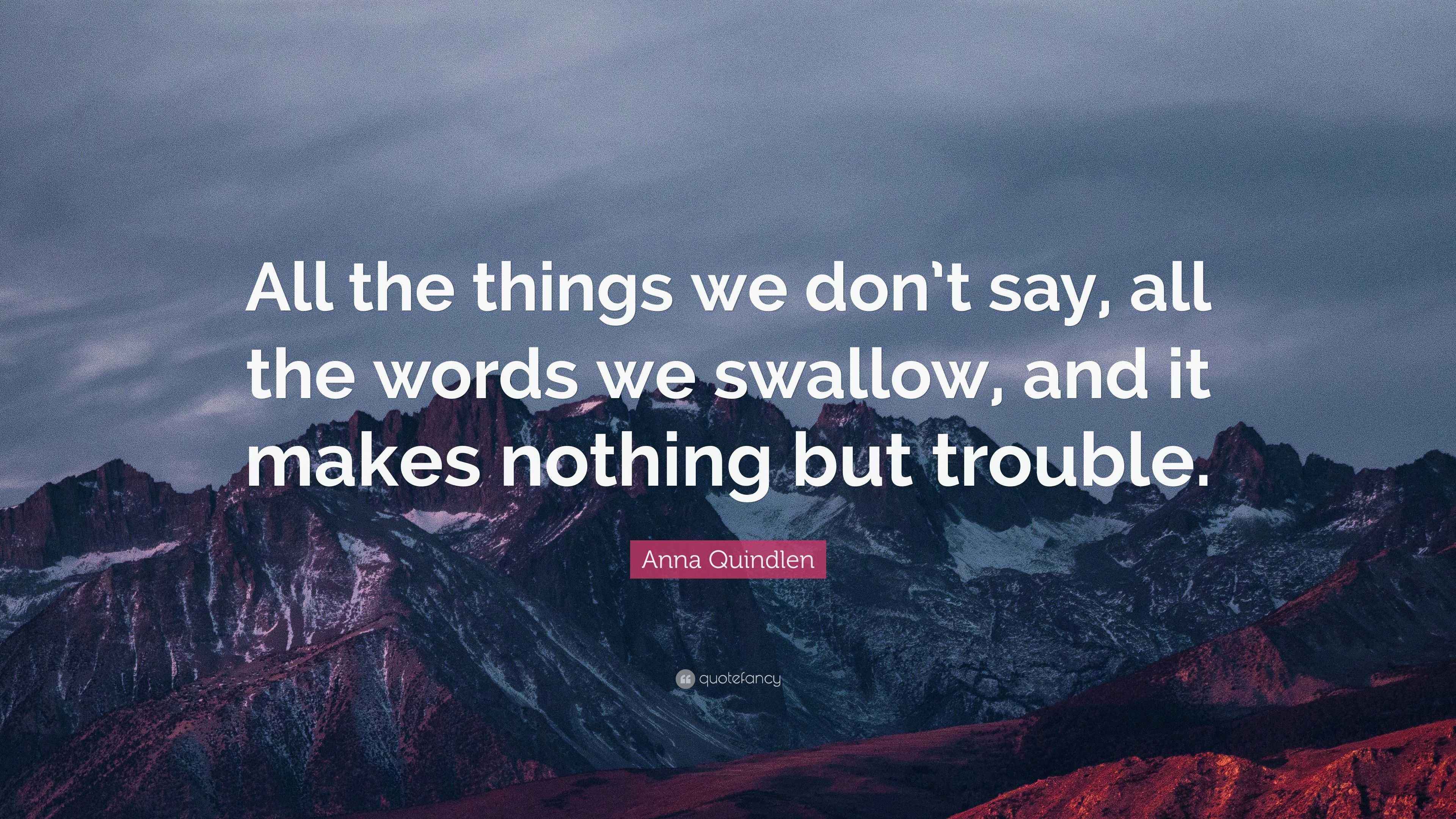 Swallow Your Words Quote