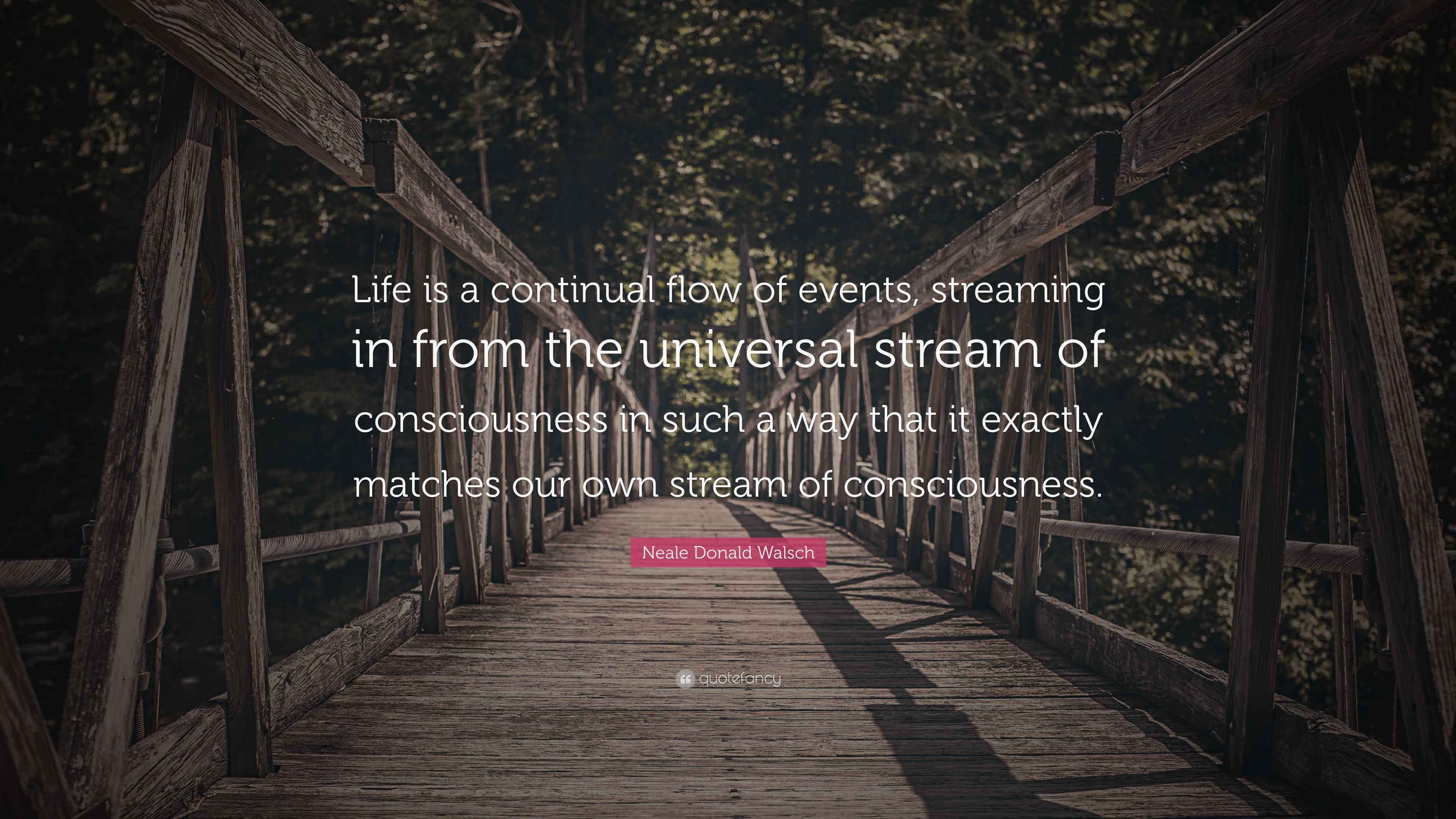 Neale Donald Walsch Quote: “Life is a continual flow of events ...