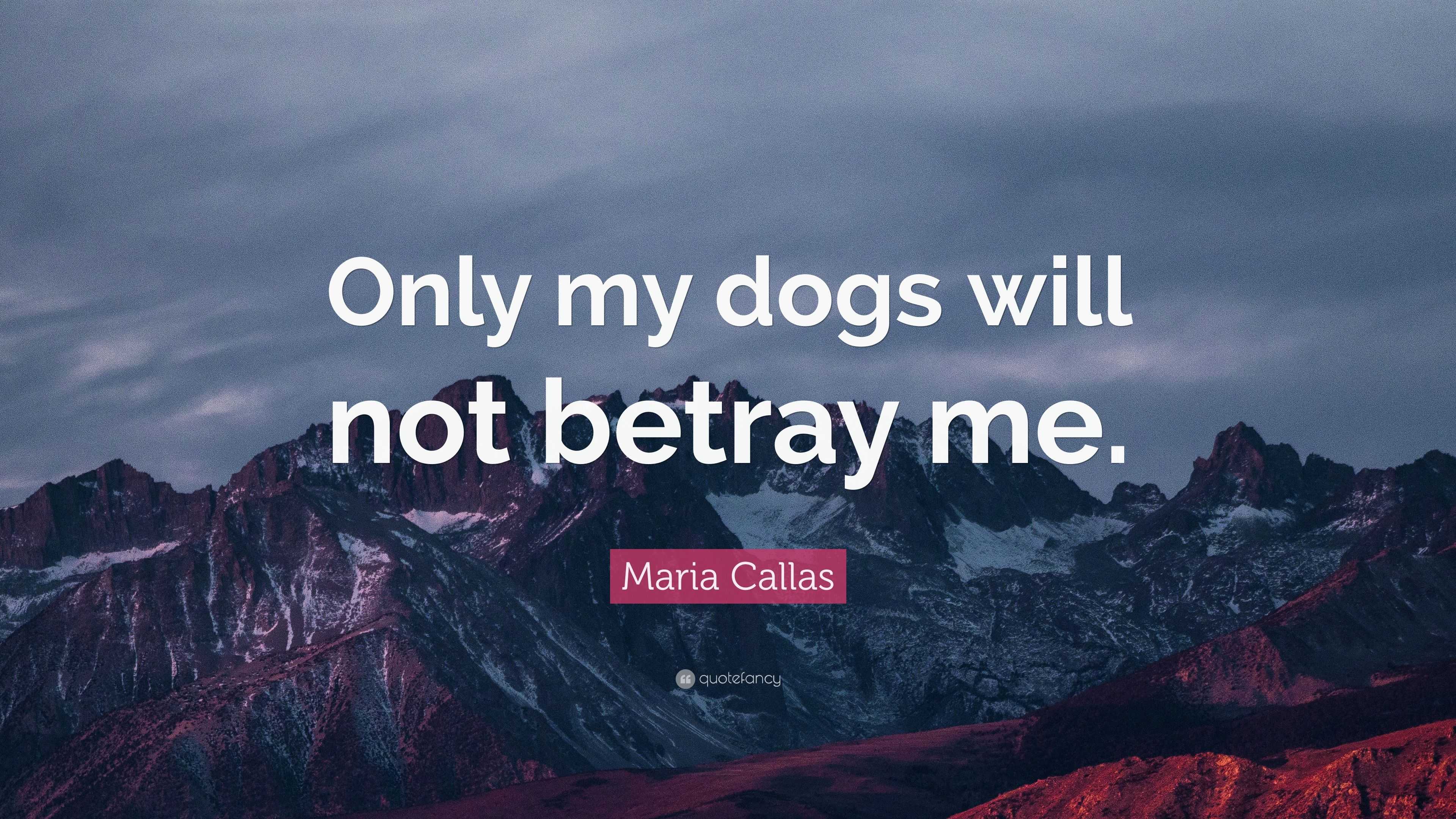 Maria Callas Quote: “Only my dogs will not betray me.”