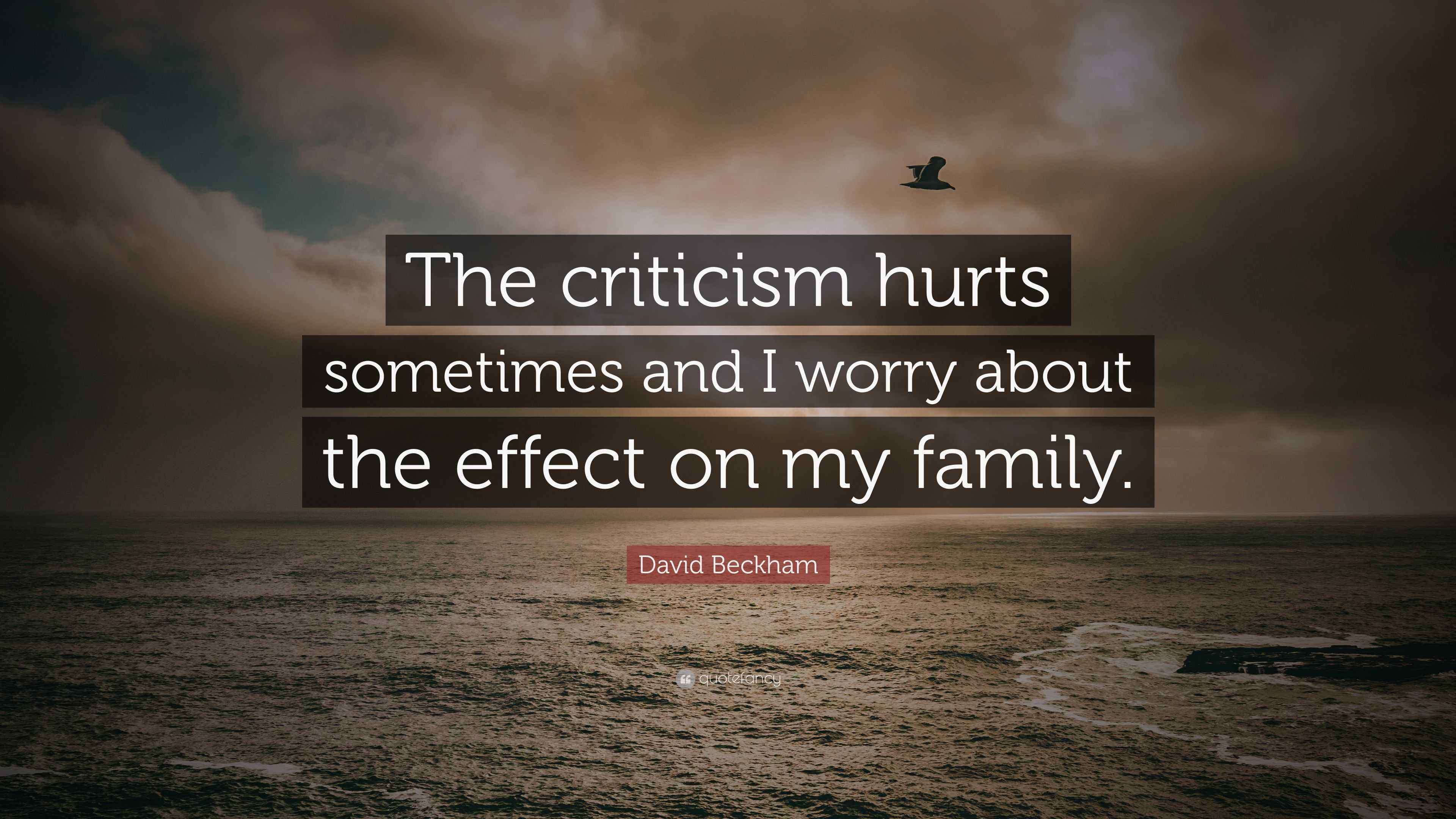 David Beckham Quote: “The criticism hurts sometimes and I worry about ...
