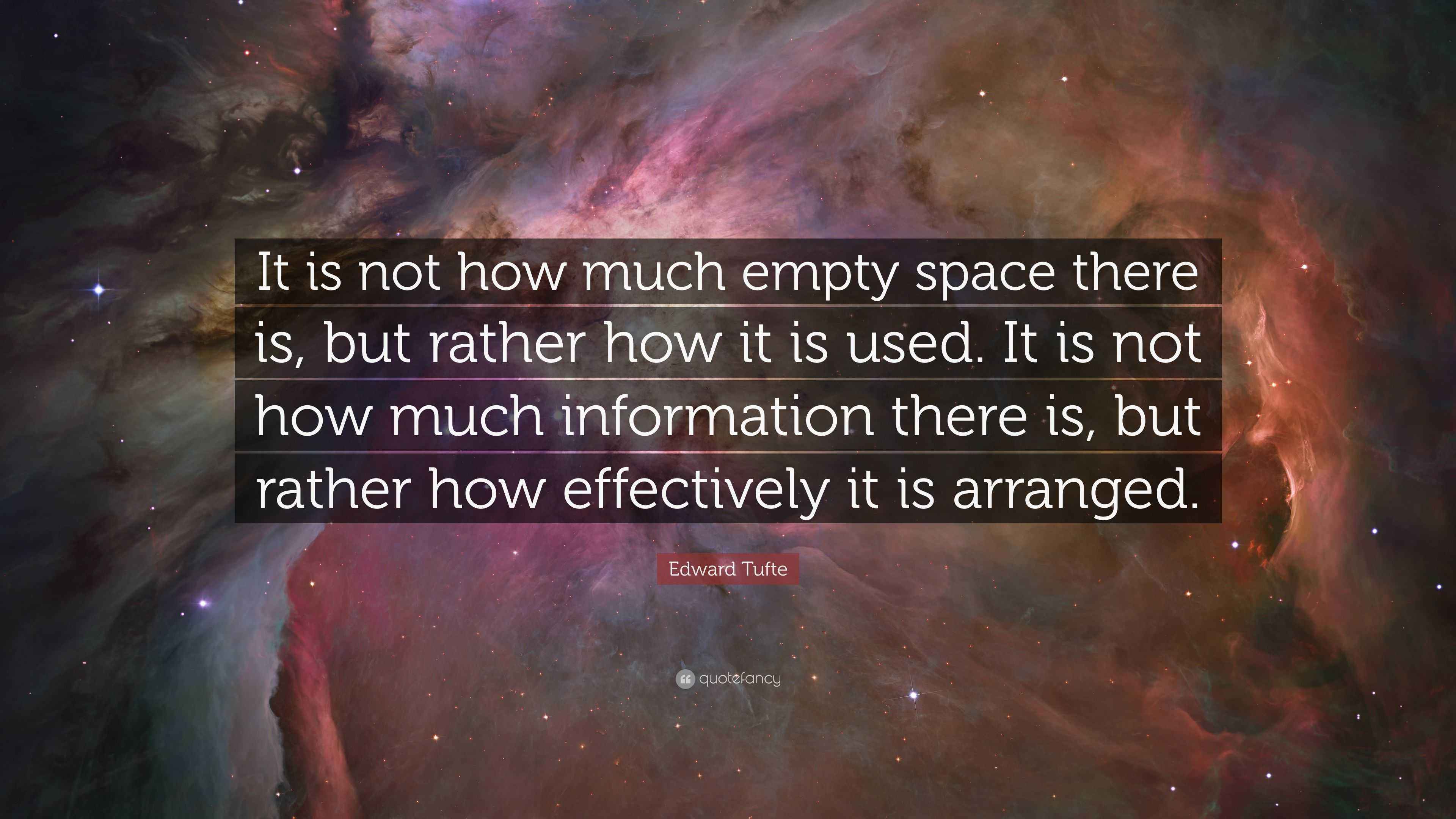 Edward Tufte Quote: “It is not how much empty space there is, but ...