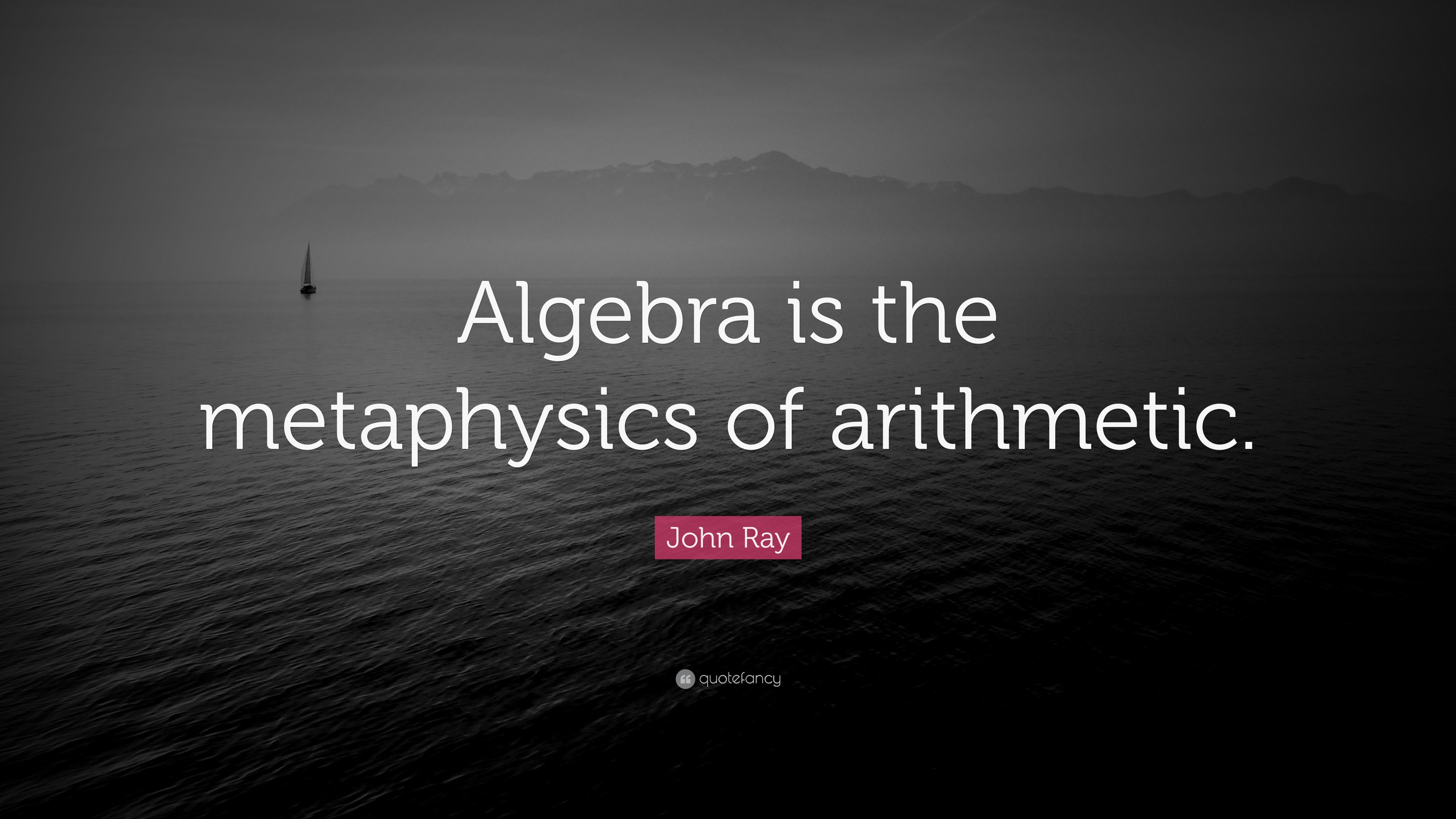 John Ray Quote: “Algebra is the metaphysics of arithmetic.”