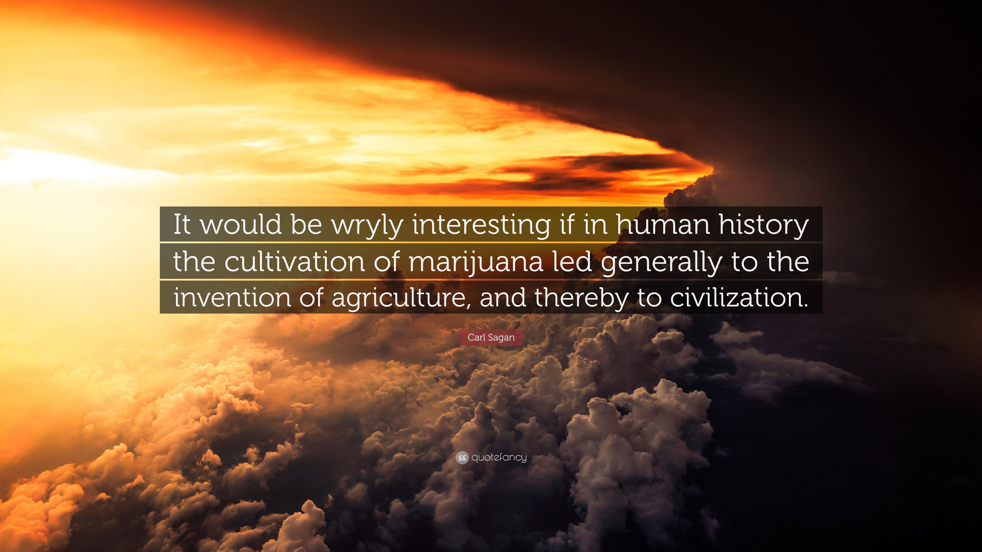 Carl Sagan Quote: “It would be wryly interesting if in human history ...