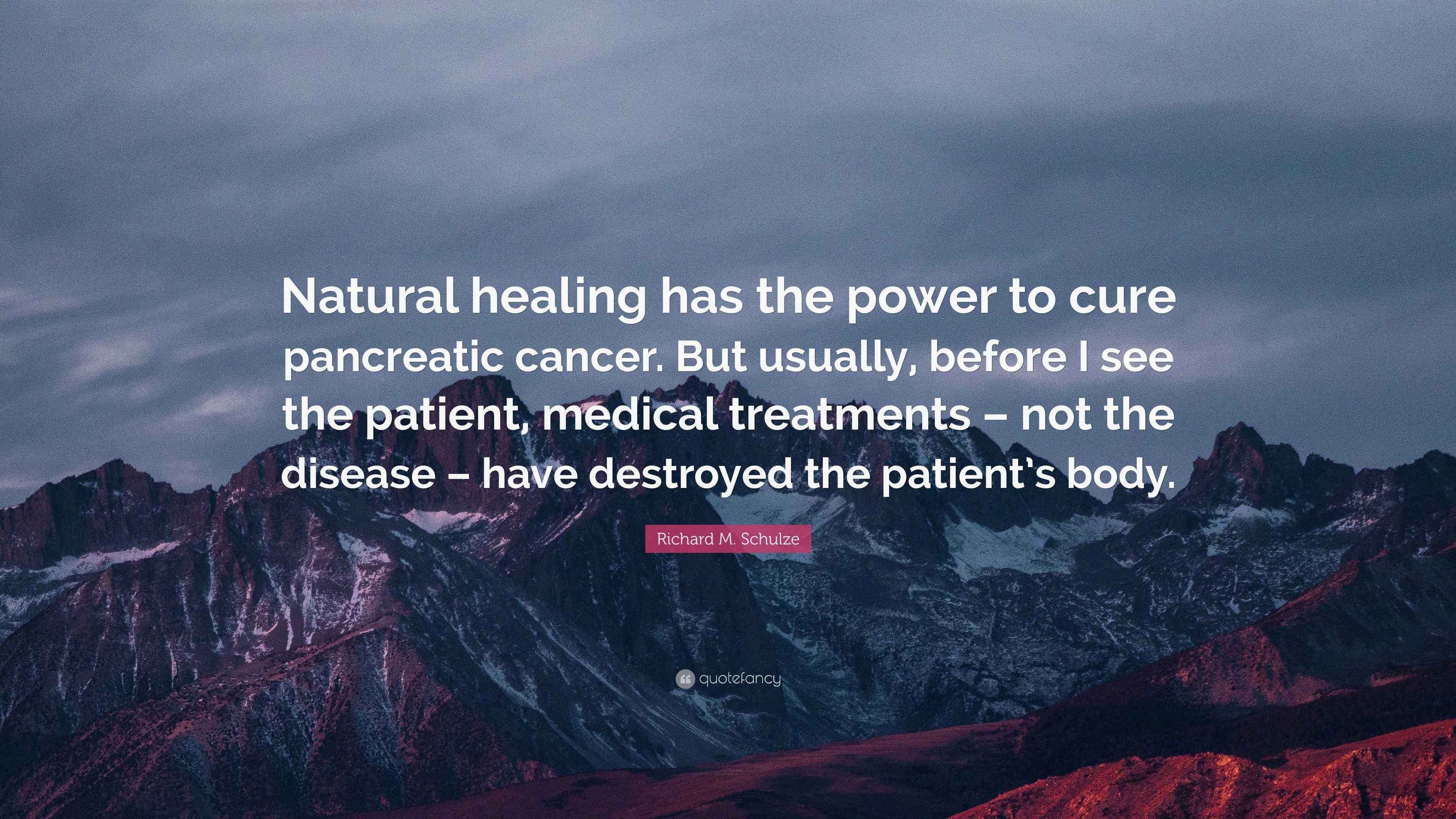 Richard M. Schulze Quote: “Natural healing has the power to cure ...