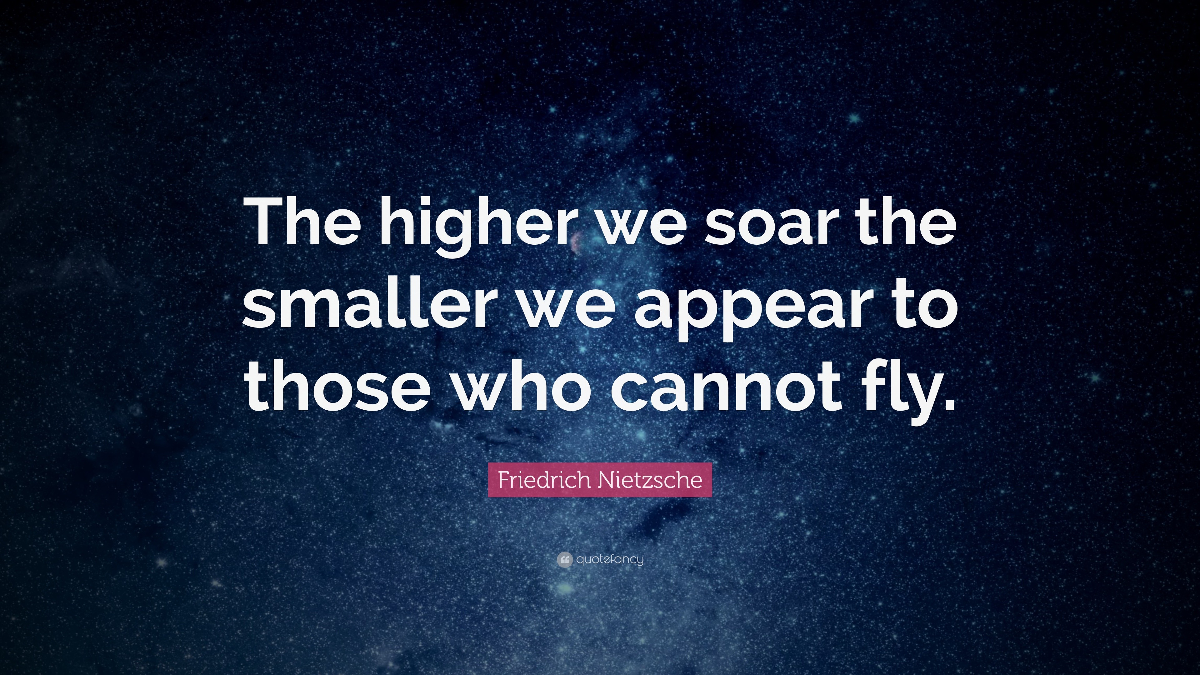 Friedrich Nietzsche Quote: “The higher we soar the smaller we appear to ...