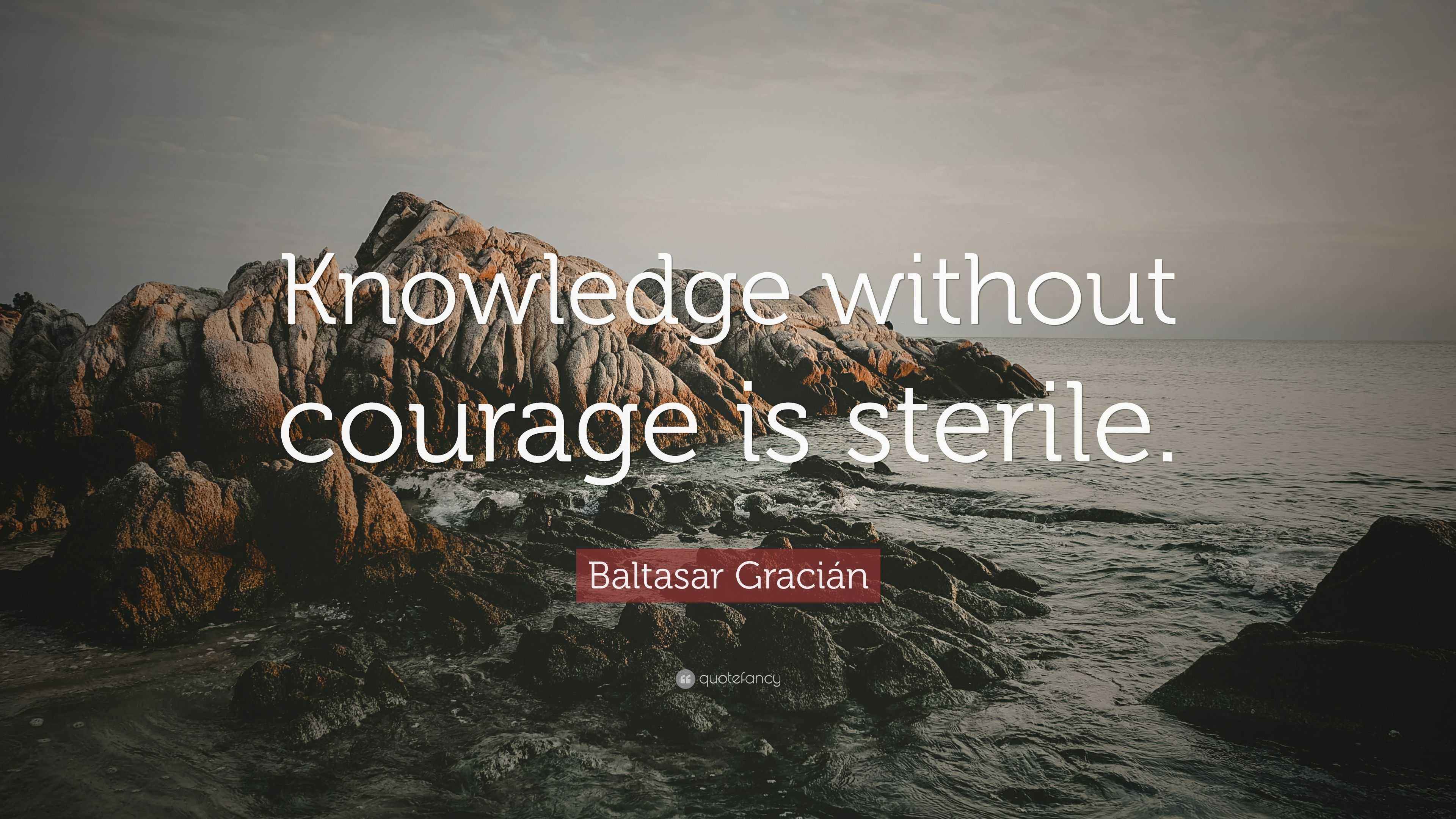 Baltasar Gracián Quote: “Knowledge without courage is sterile.”
