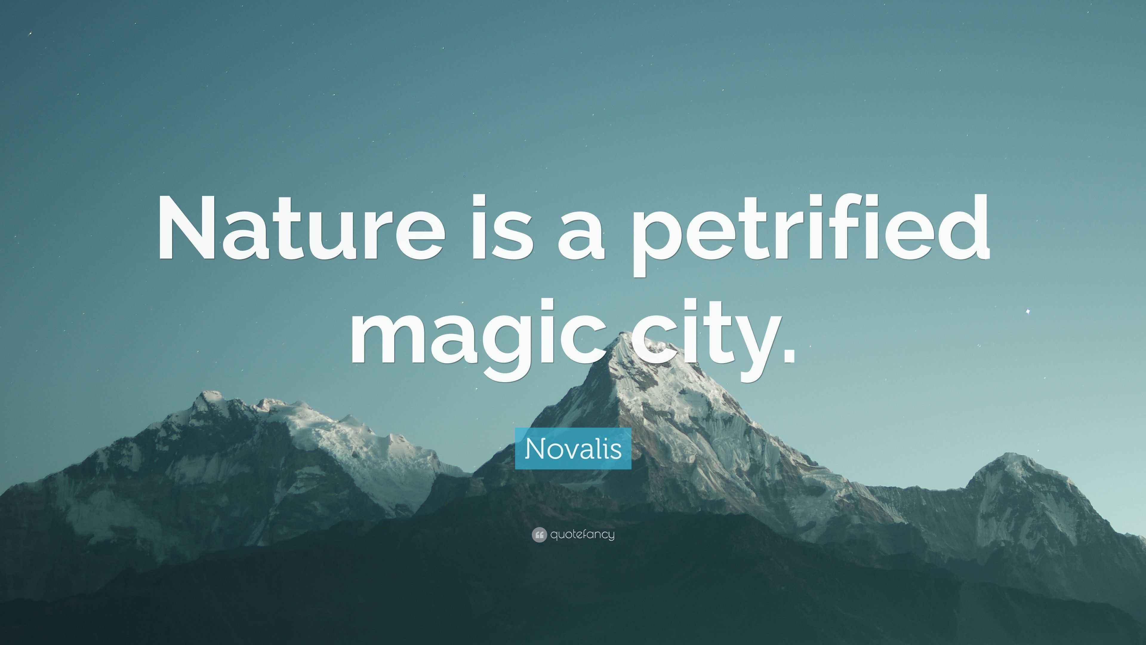 Novalis Quote: “Nature is a petrified magic city.”