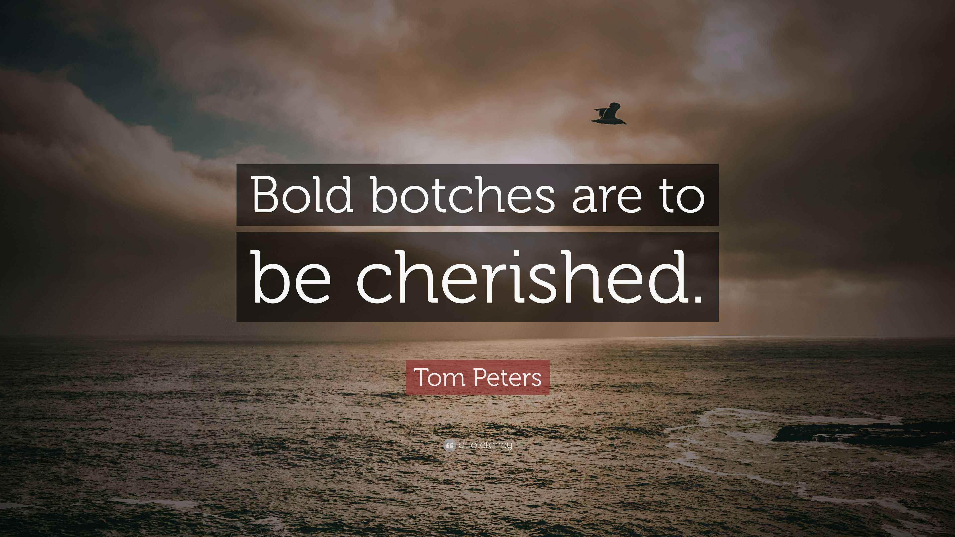 Tom Peters Quote: “Bold botches are to be cherished.”