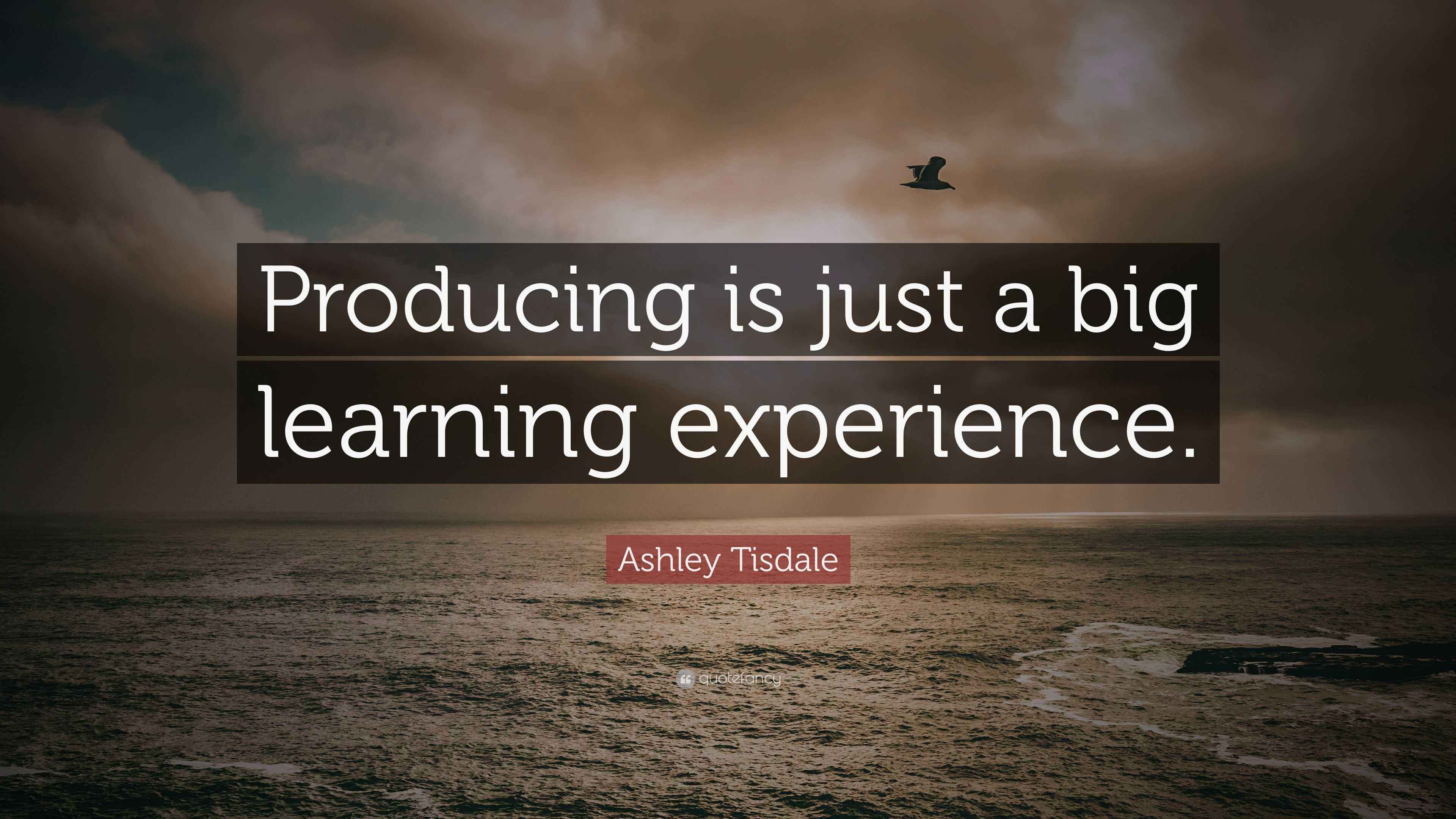 Ashley Tisdale Quote: “Producing is just a big learning experience.”