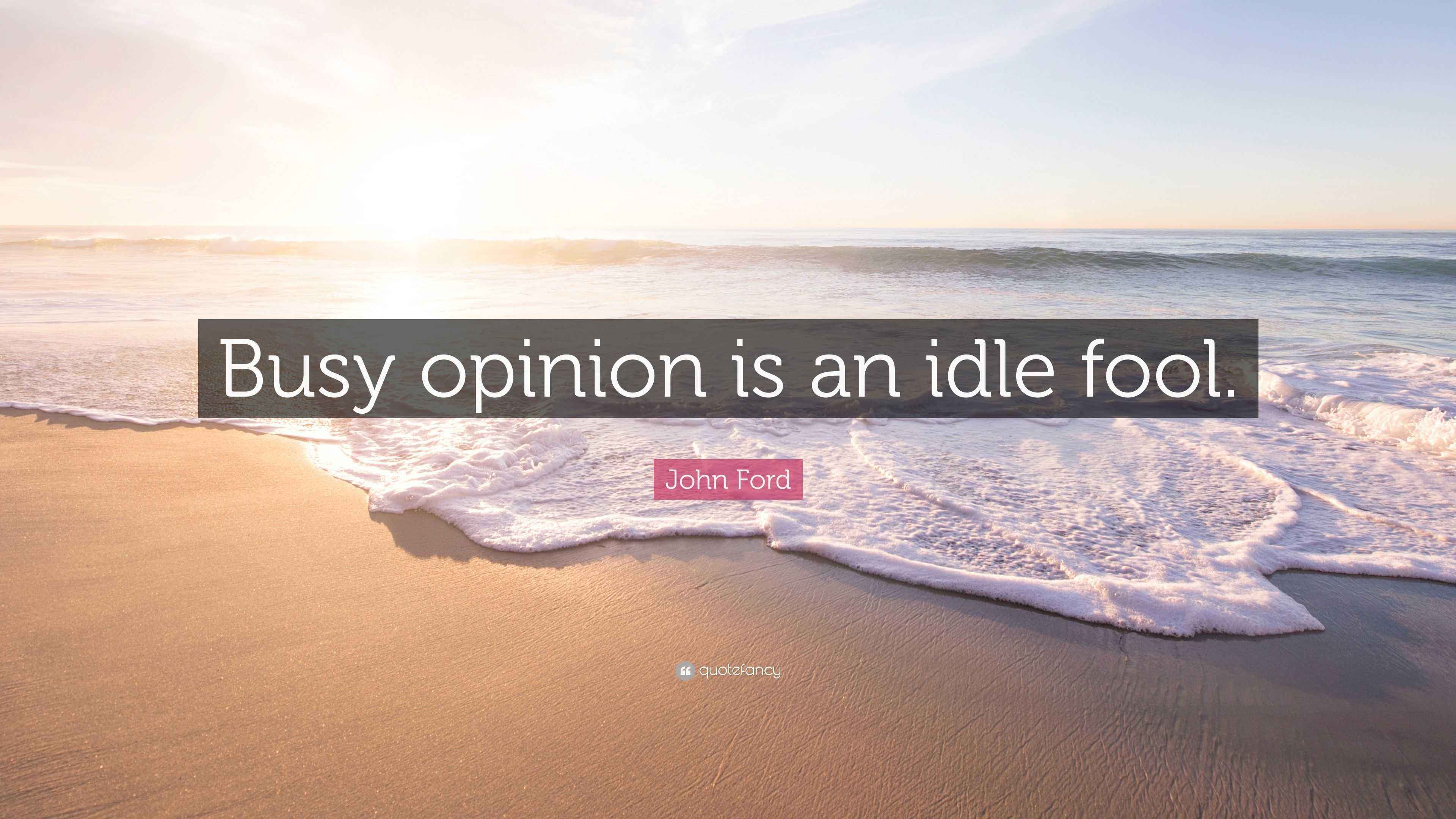 John Ford Quote: “Busy opinion is an idle fool.”