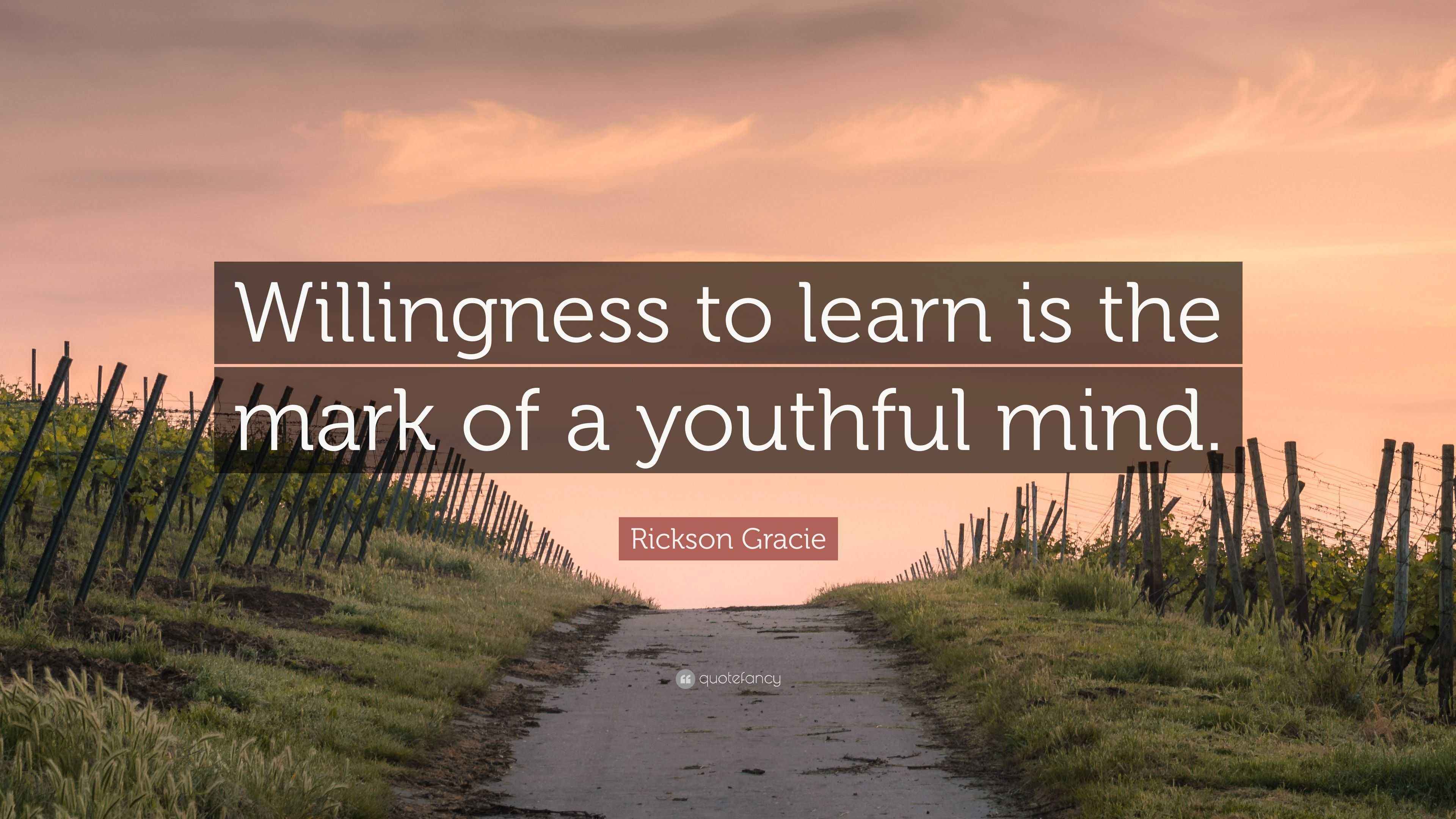 Rickson Gracie Quote: “Willingness to learn is the mark of a youthful ...
