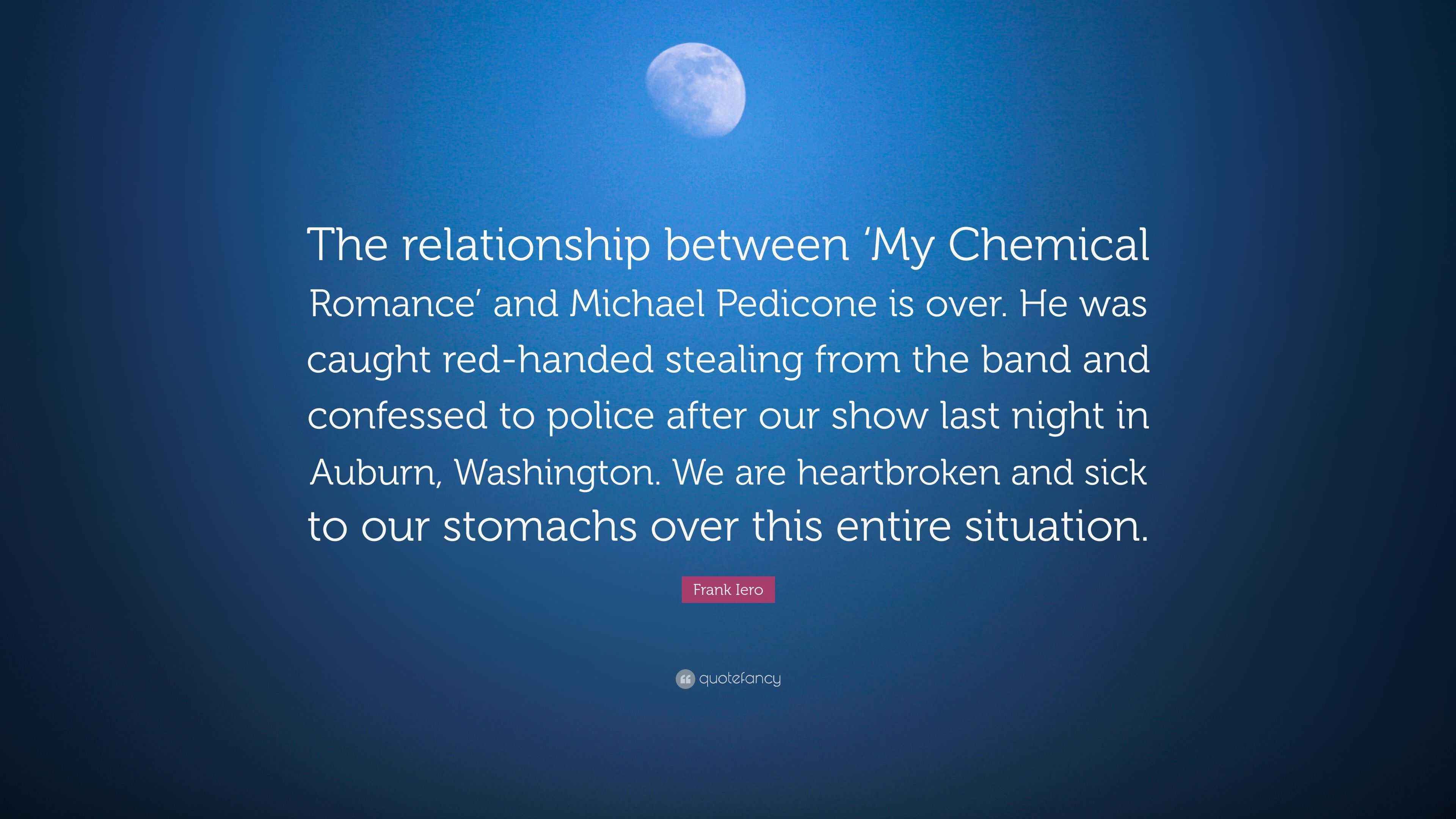 Frank Iero Quote: “The relationship between ‘My Chemical Romance’ and ...