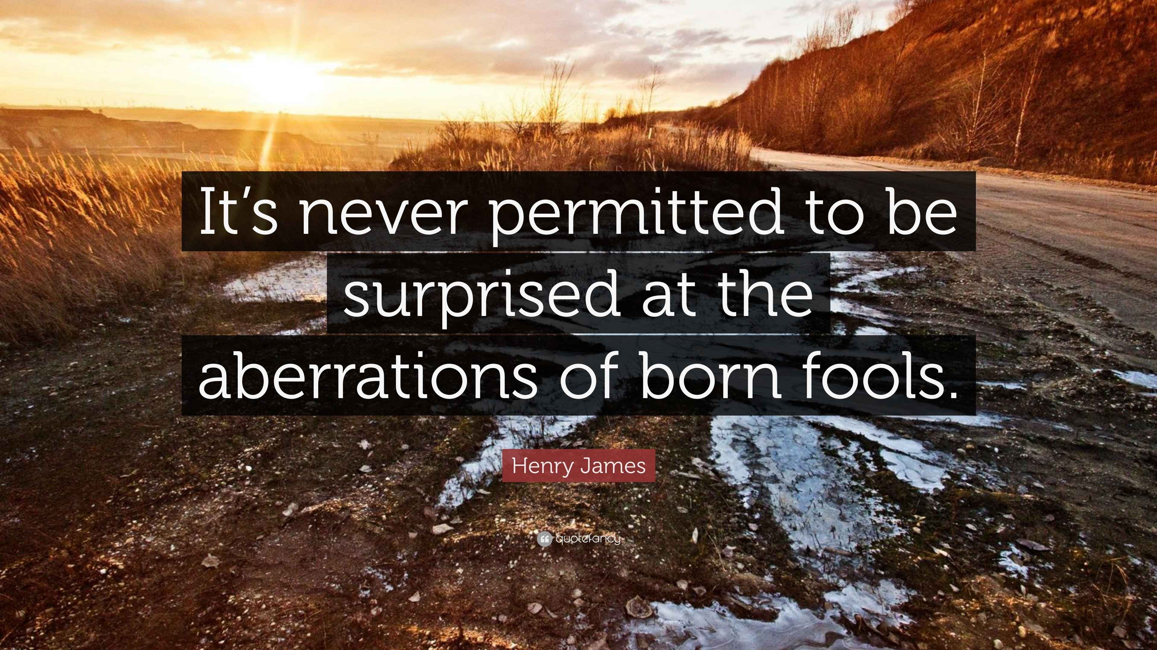 Henry James Quote: “It’s never permitted to be surprised at the ...