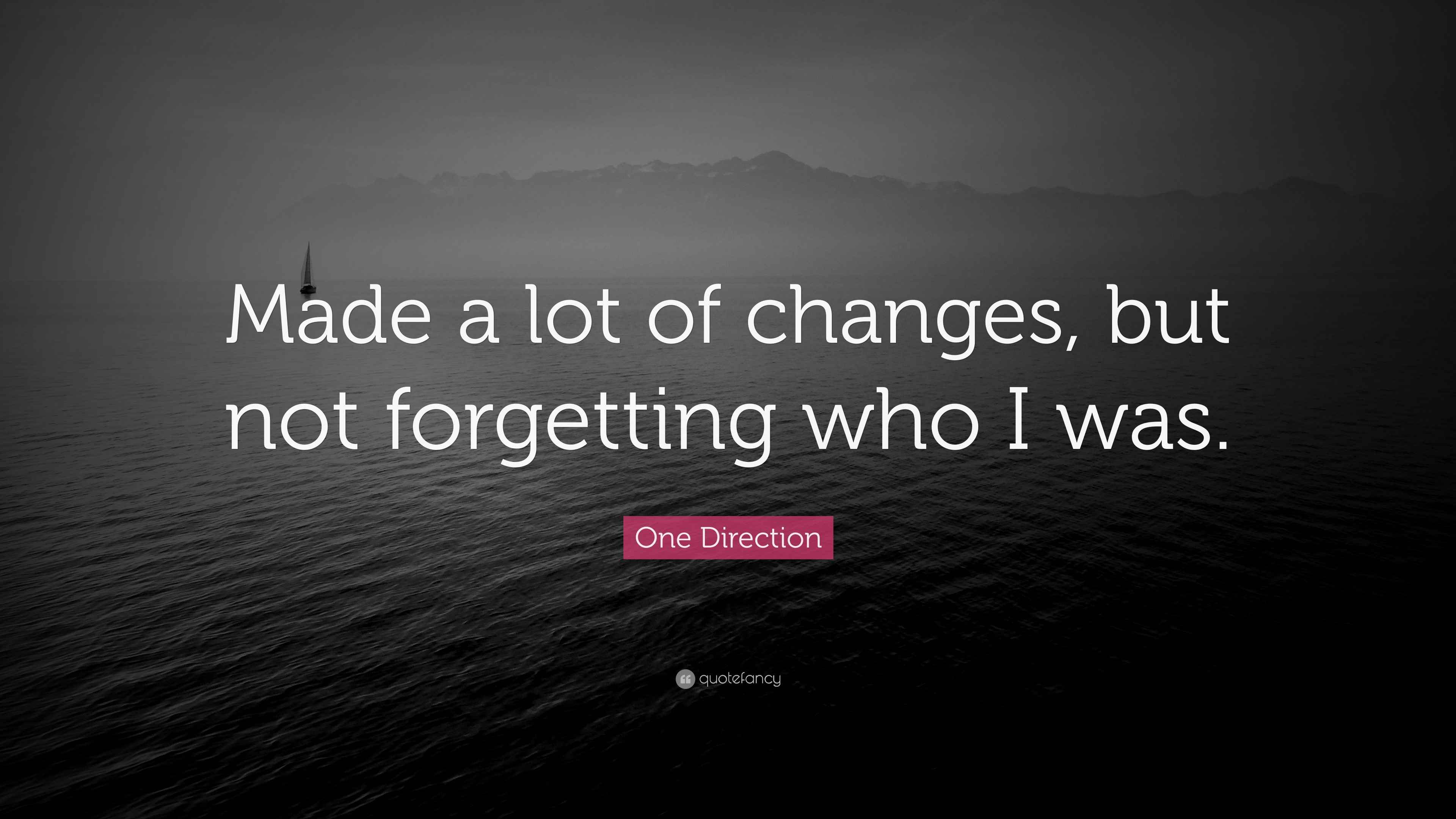 One Direction Quote: “Made a lot of changes, but not forgetting who I was.”