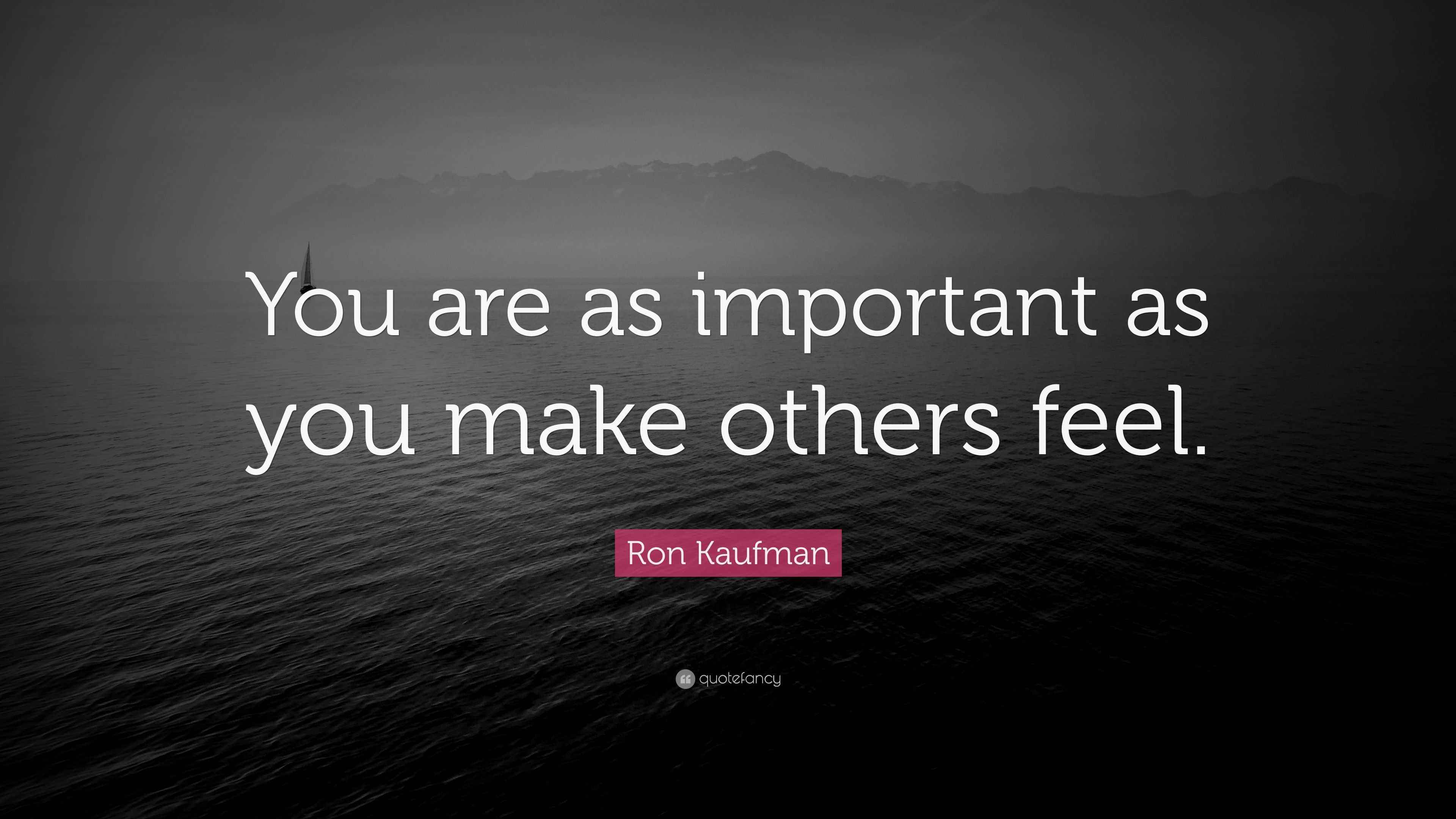 Ron Kaufman Quote: “You are as important as you make others feel.”