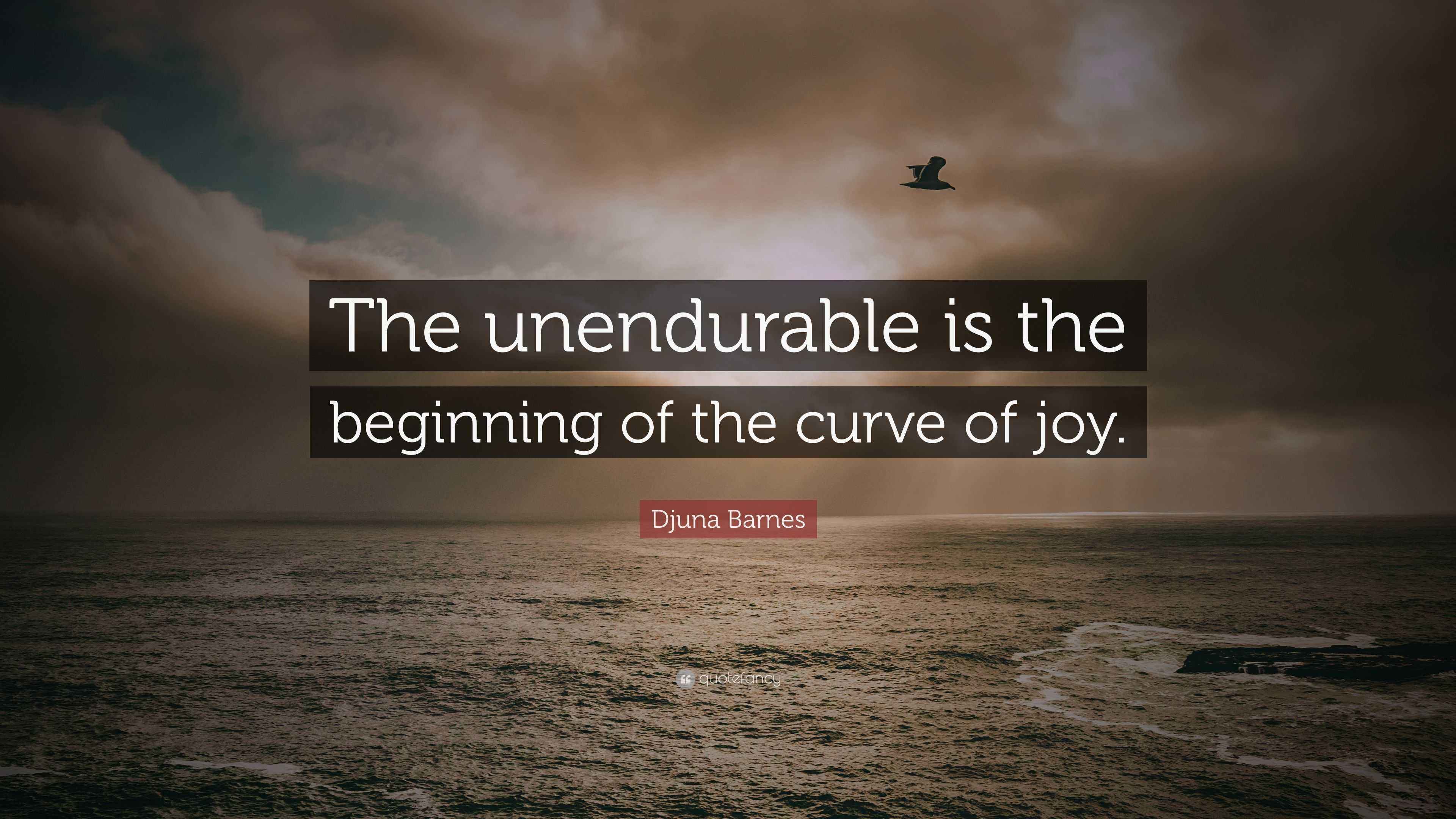 Djuna Barnes Quote: “The unendurable is the beginning of the curve of joy.”