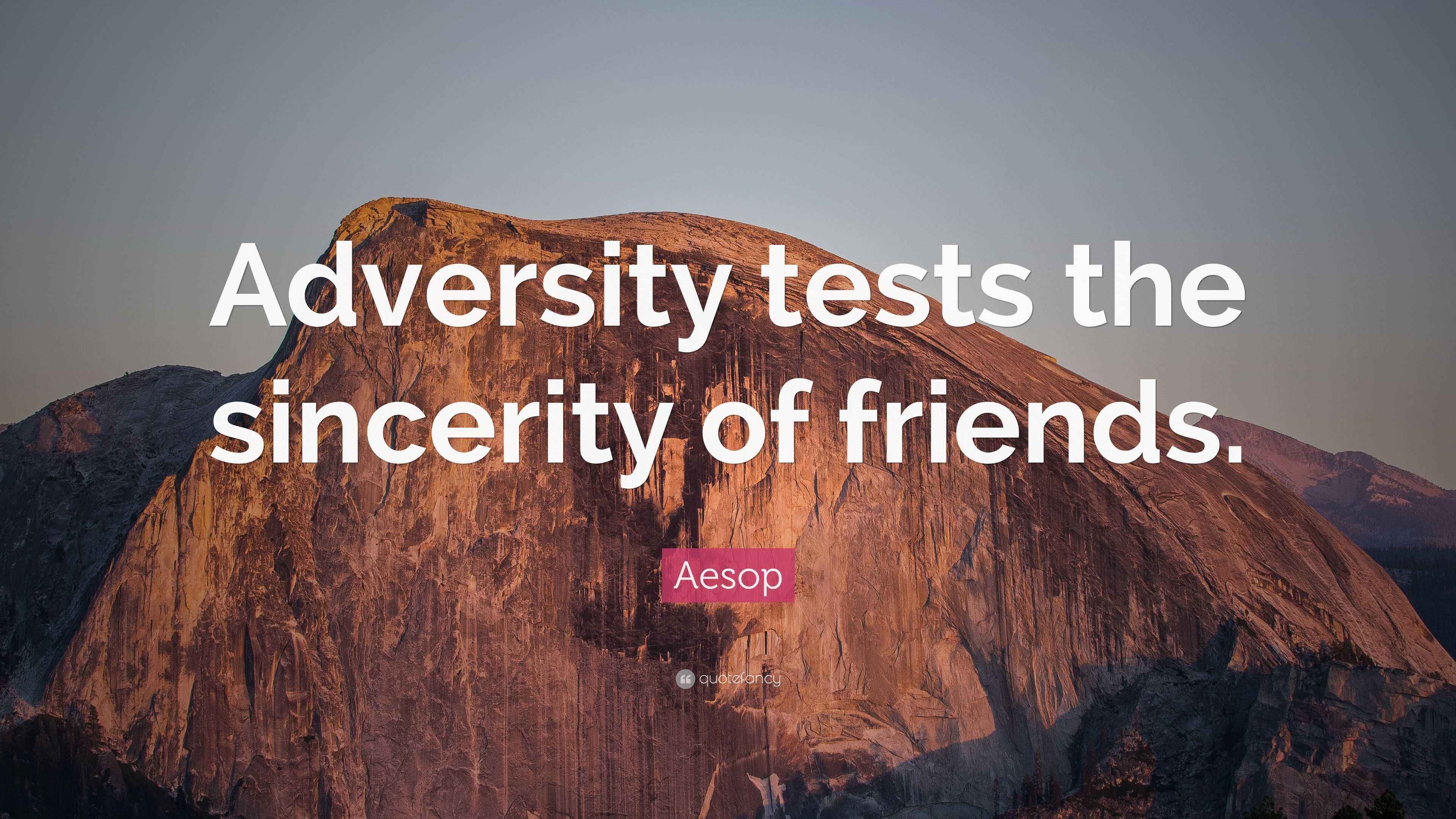 Aesop Quote: “Adversity tests the sincerity of friends.”