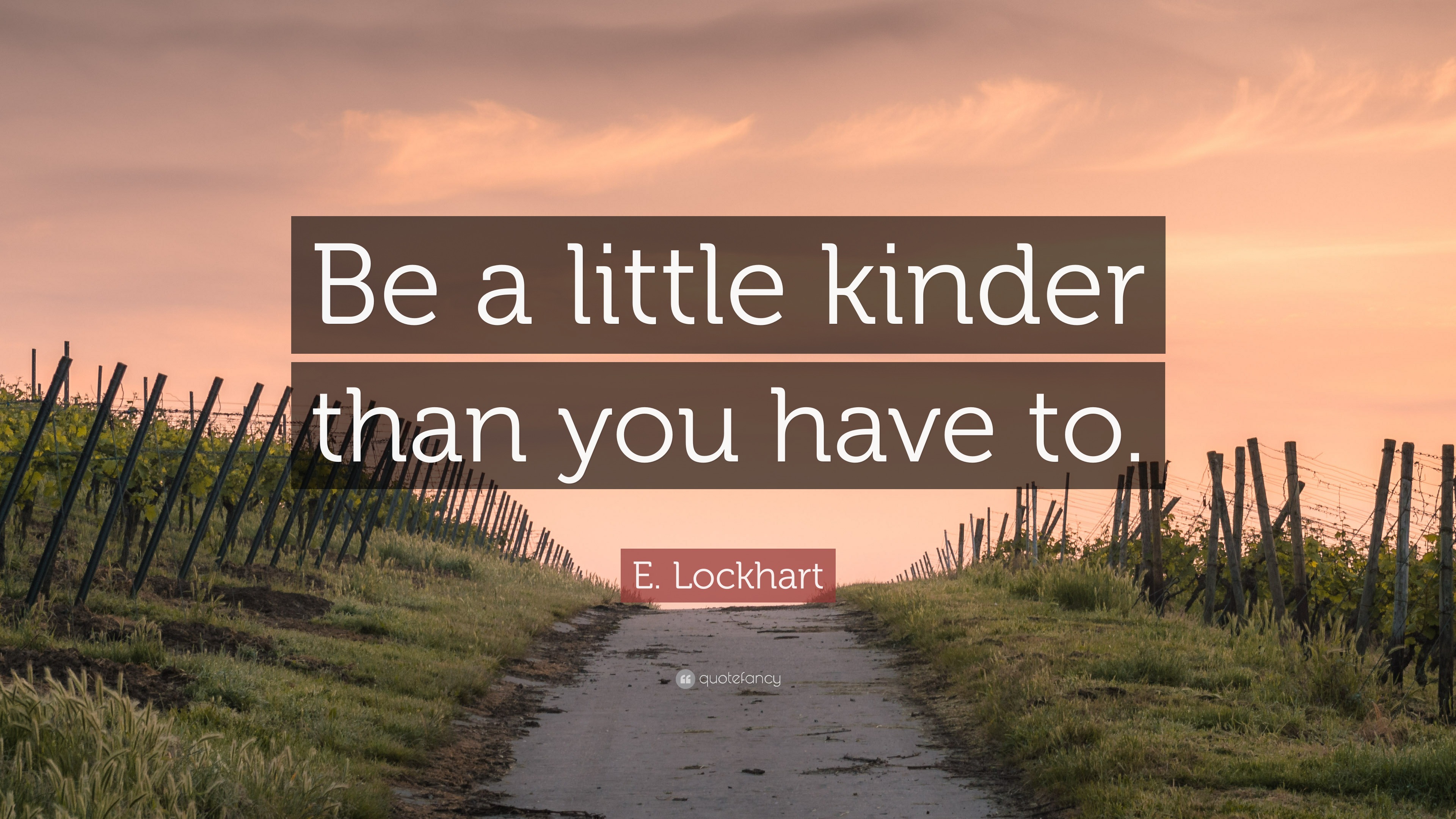 E. Lockhart Quote: “Be a little kinder than you have to.”