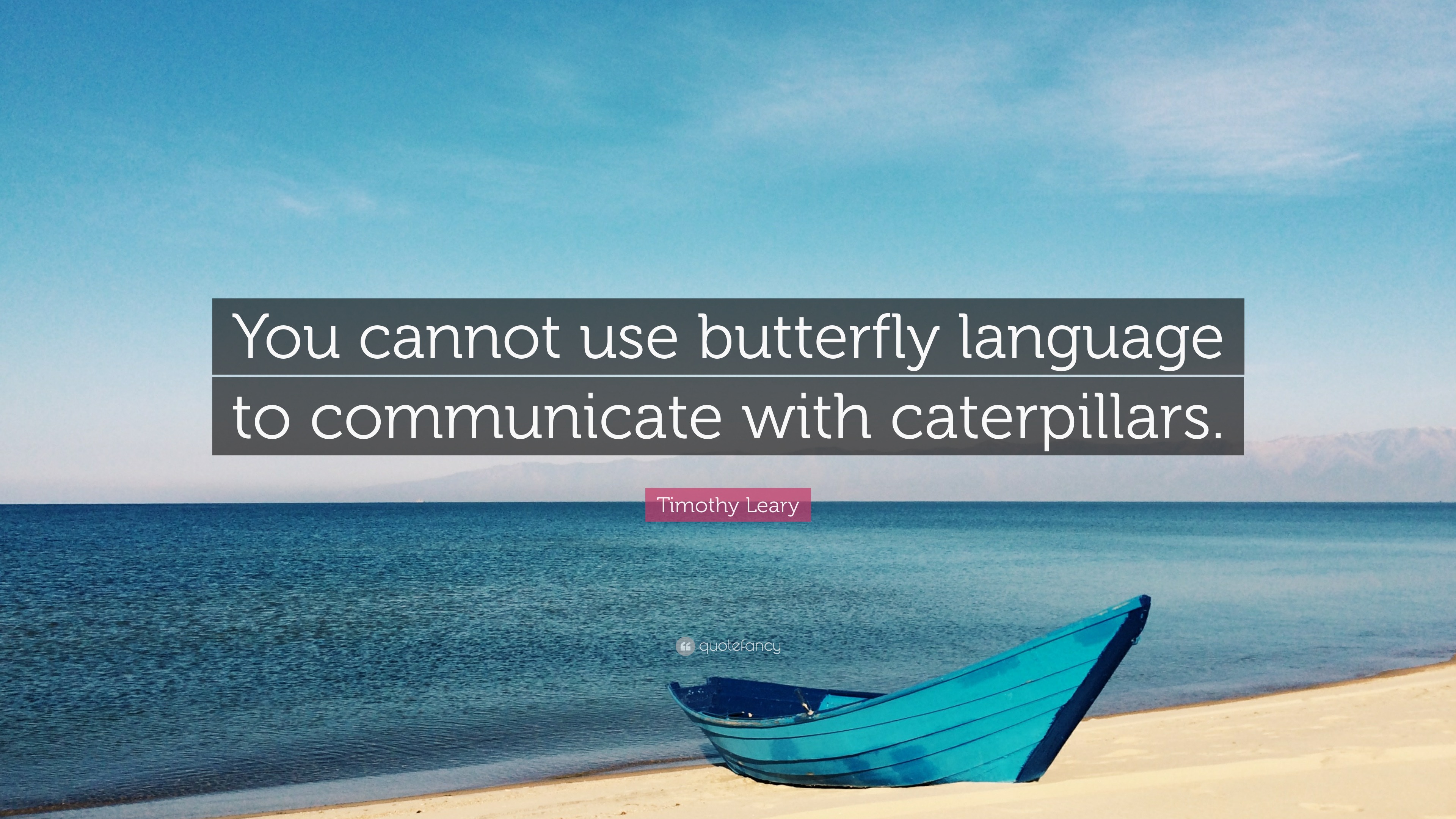 Timothy Leary Quote: “You cannot use butterfly language to communicate ...
