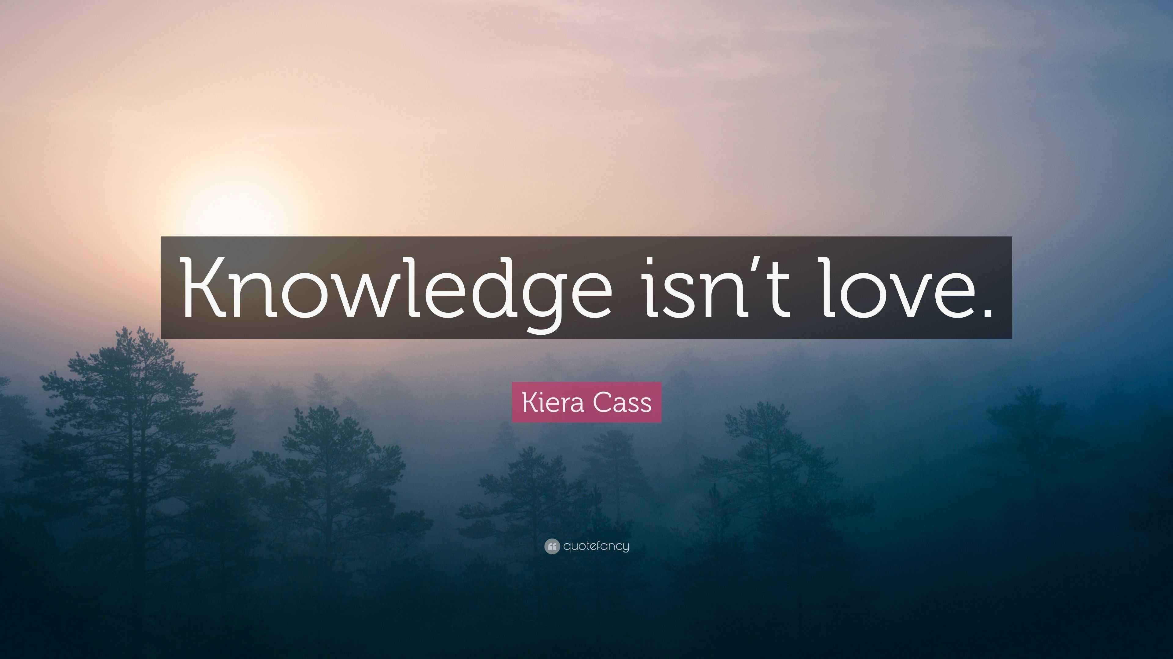 Kiera Cass Quote: “Knowledge isn’t love.”