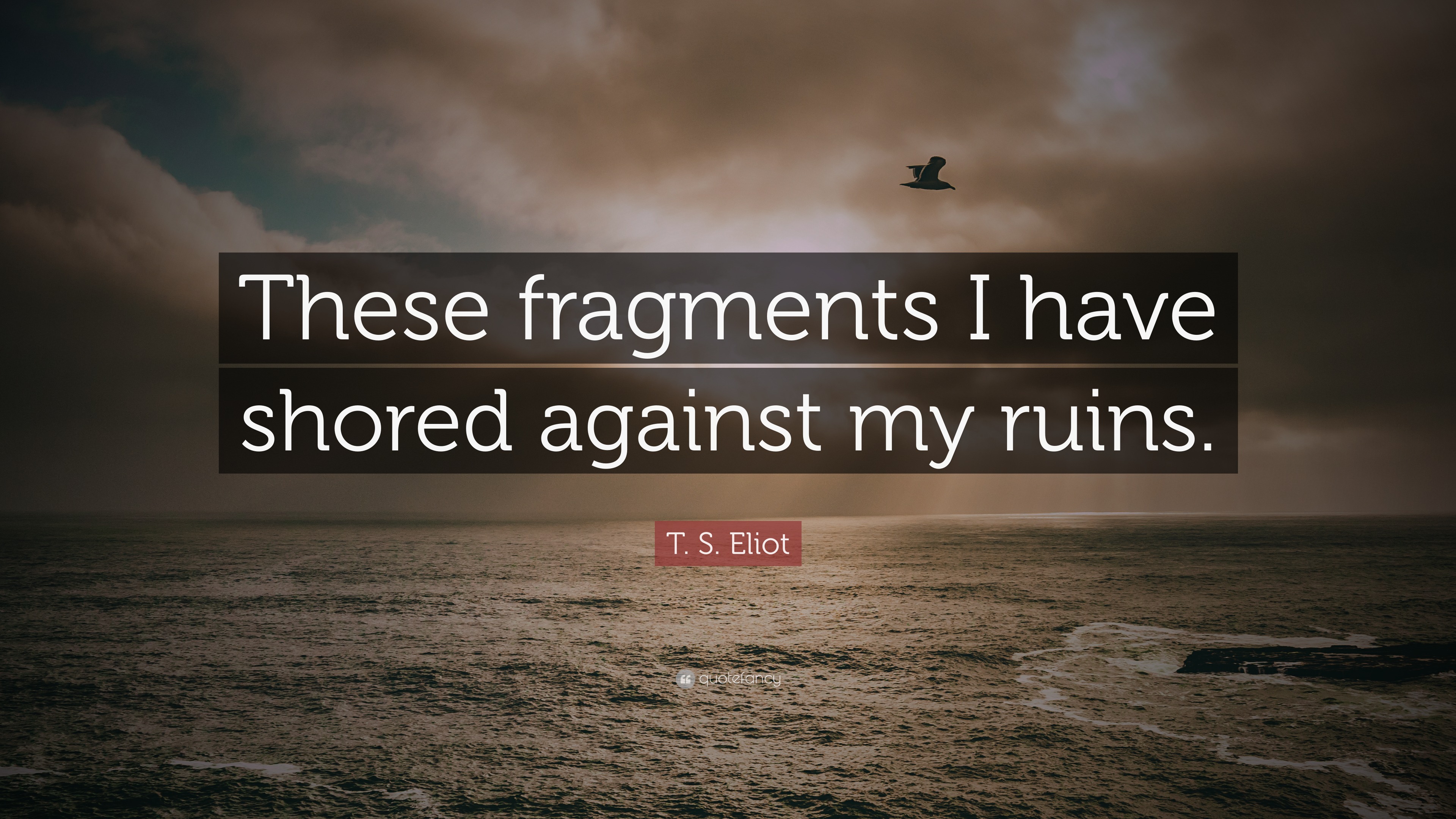 T. S. Eliot Quote: “These fragments I have shored against my ruins.”