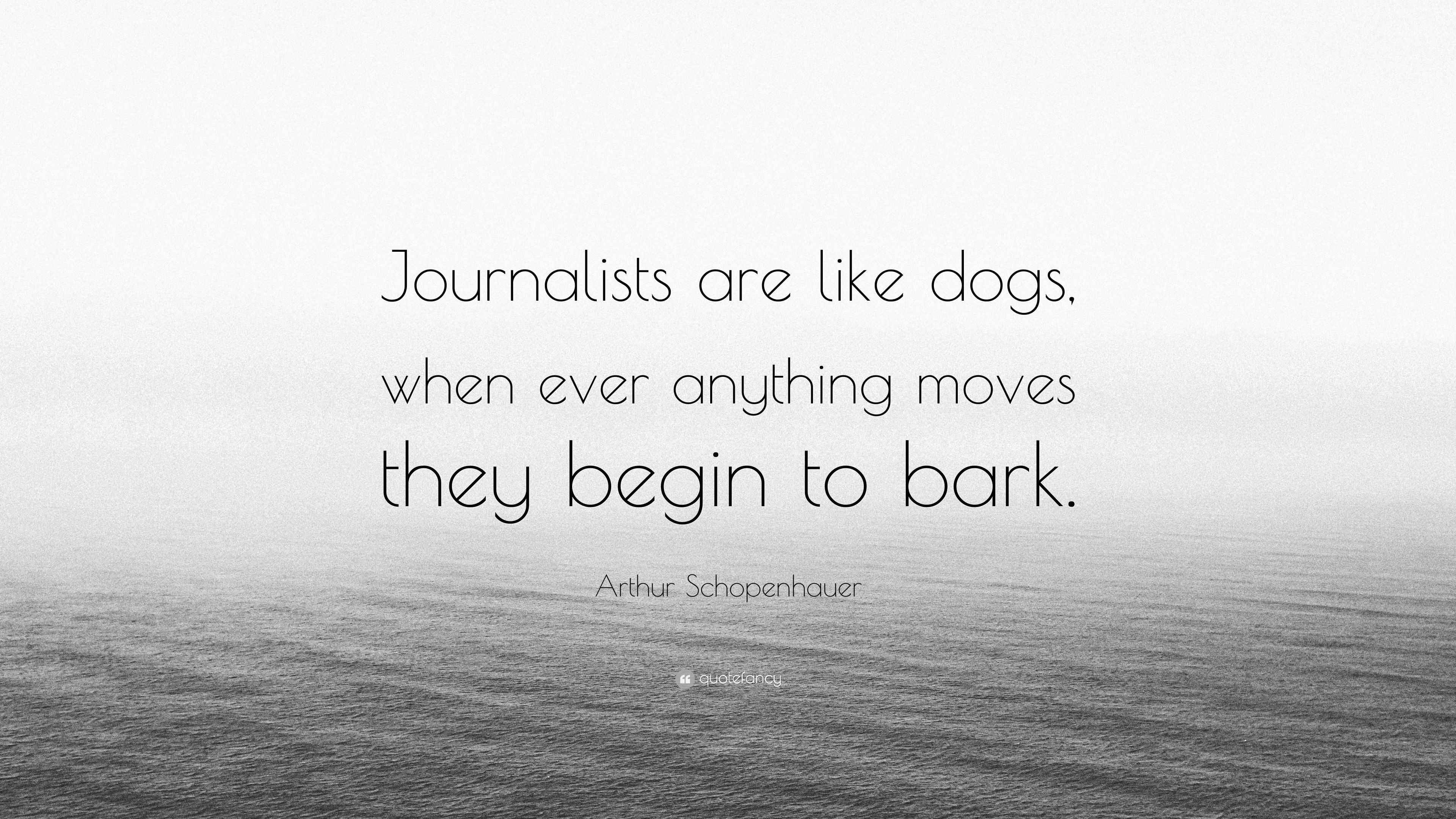 Arthur Schopenhauer Quote: “Journalists are like dogs, when ever ...