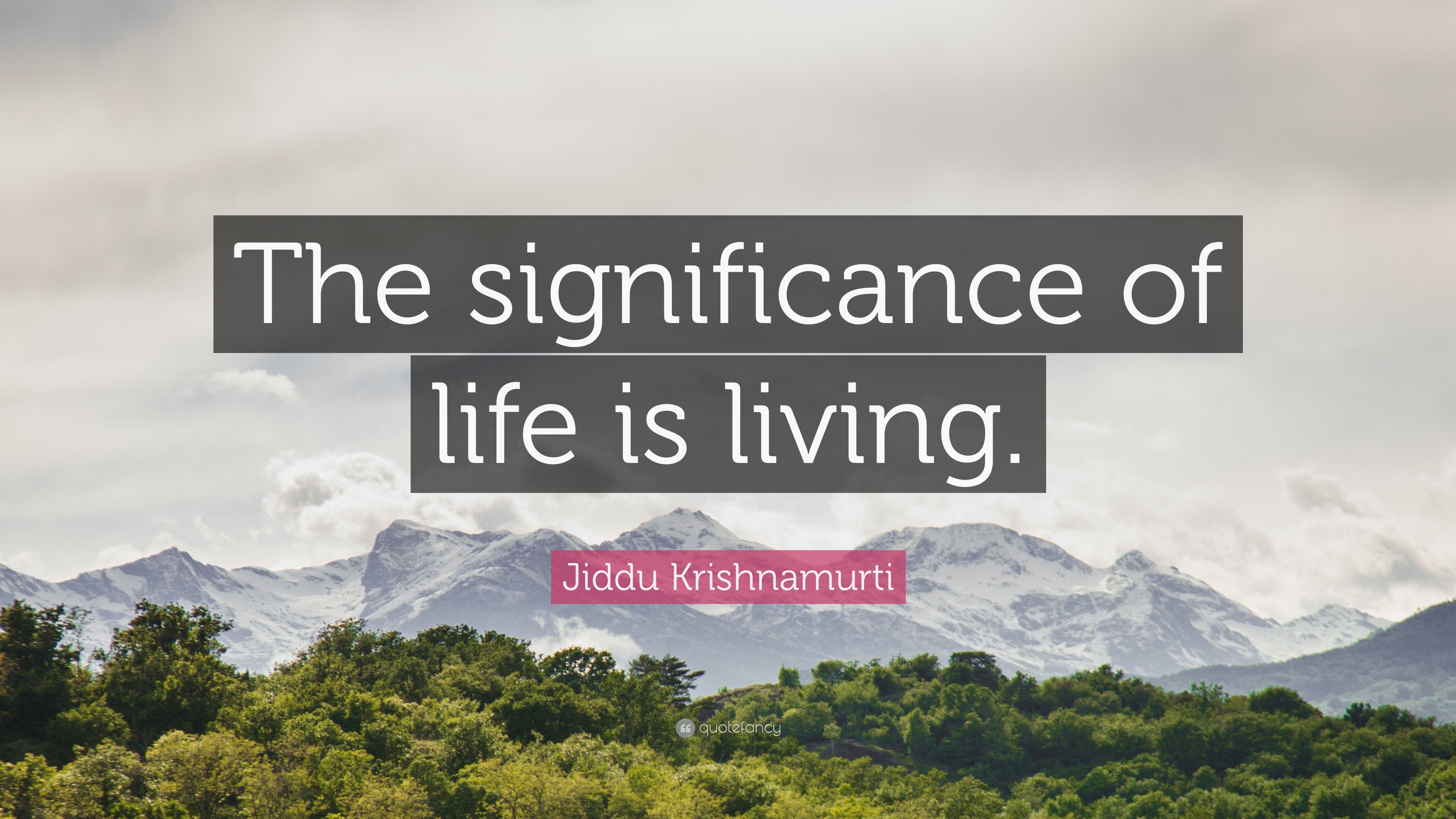 Jiddu Krishnamurti Quote: “The significance of life is living.”