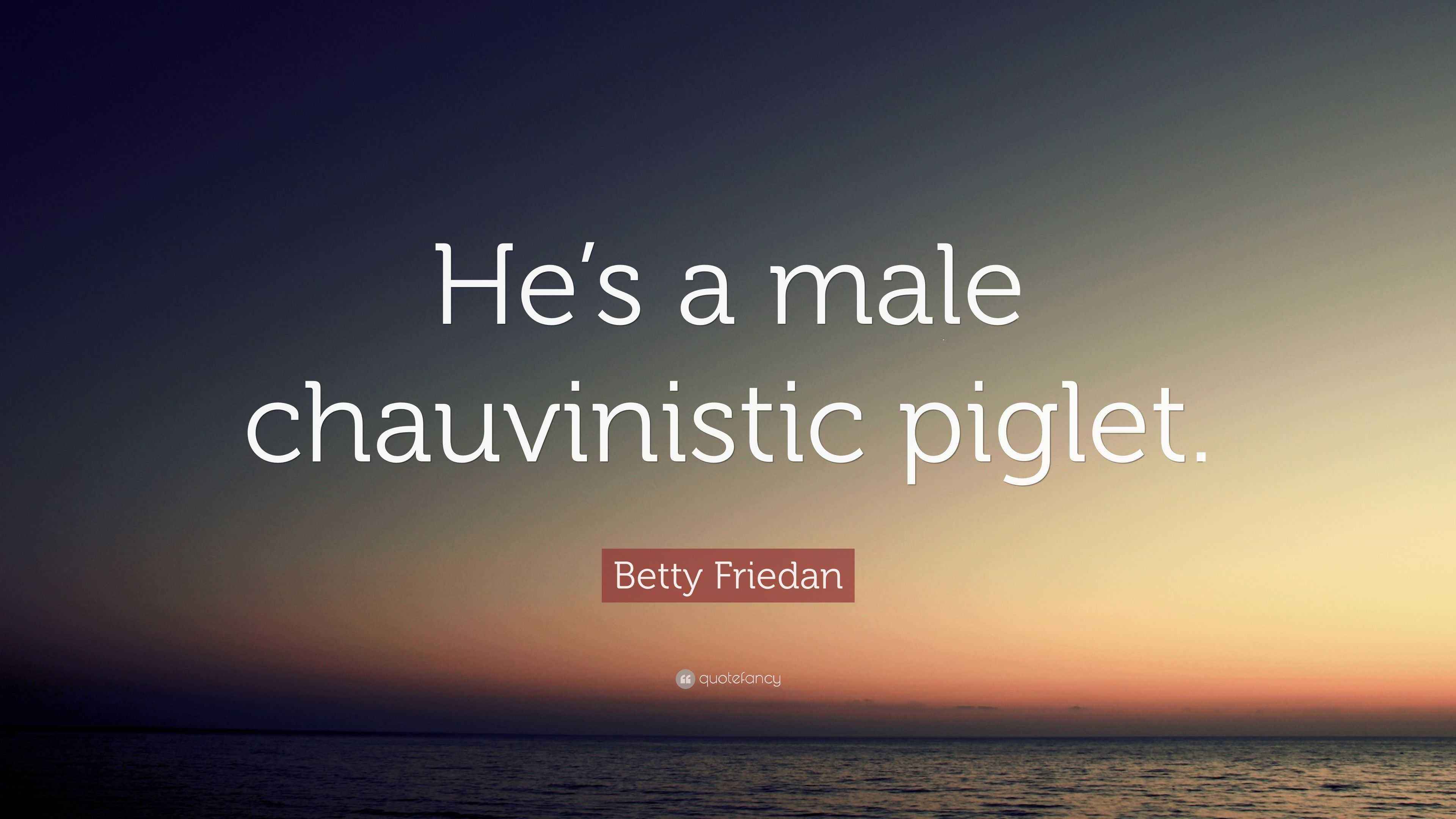 Betty Friedan Quote: “He’s a male chauvinistic piglet.”