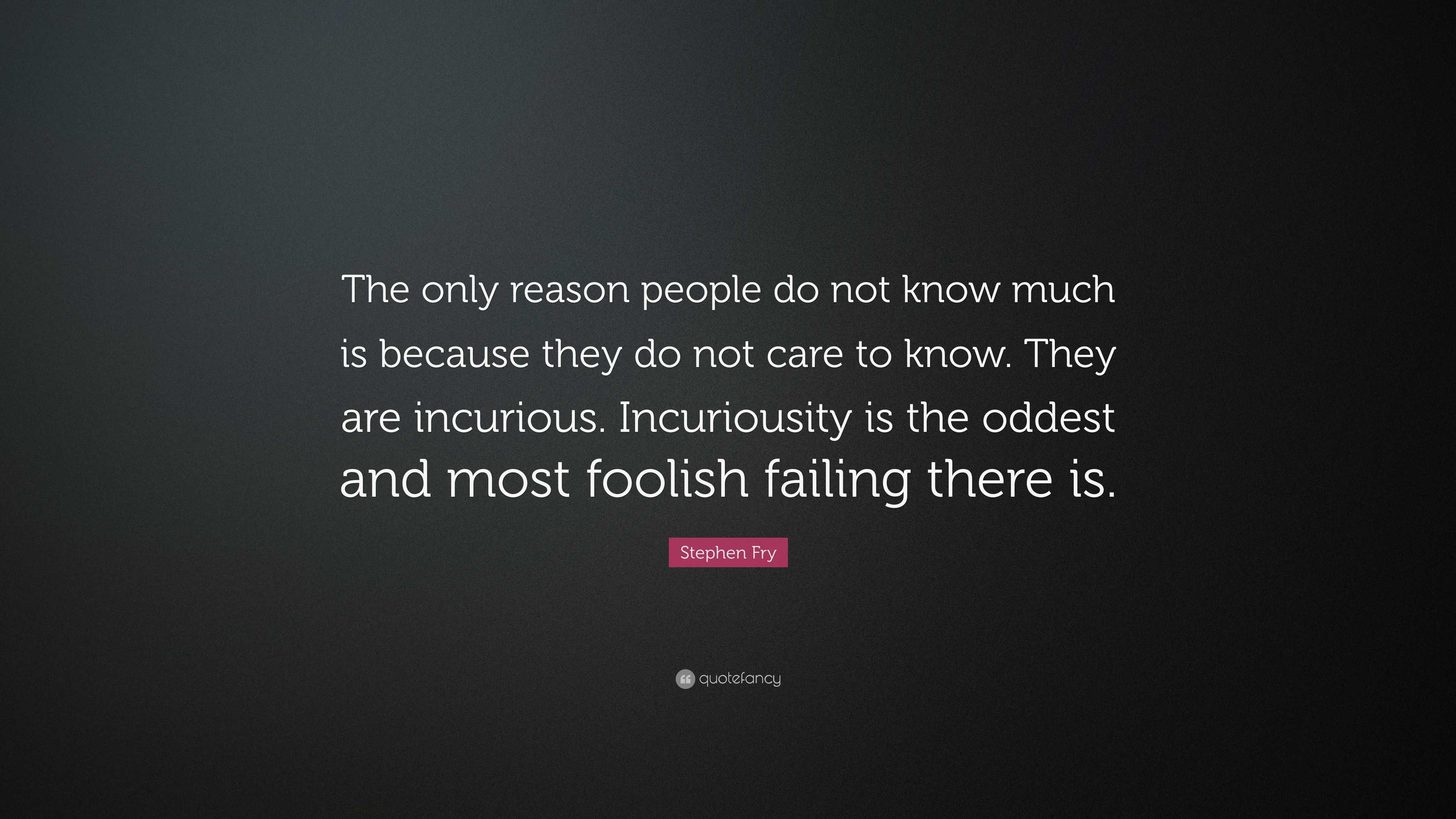 Stephen Fry Quote: “The only reason people do not know much is because ...