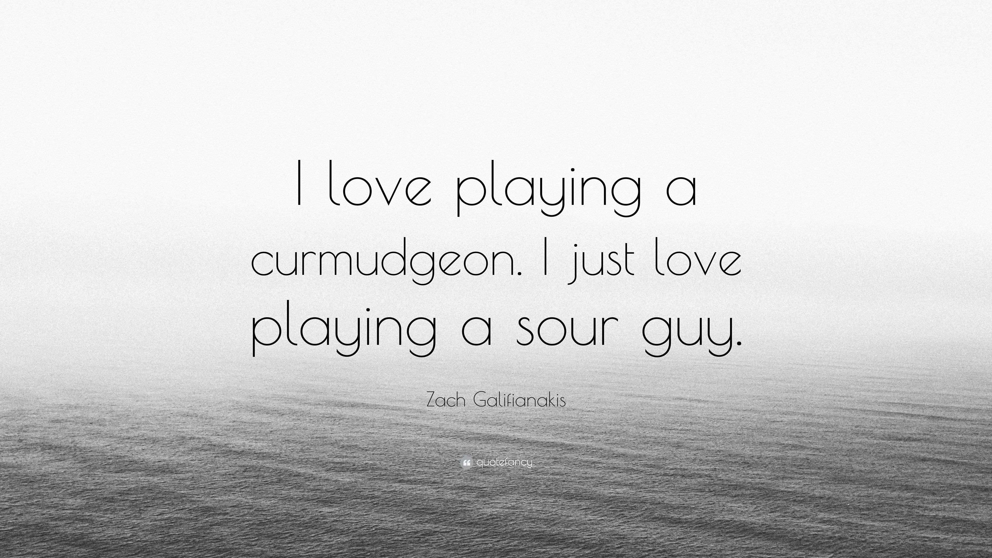 Zach Galifianakis Quote: “I love playing a curmudgeon. I just love ...