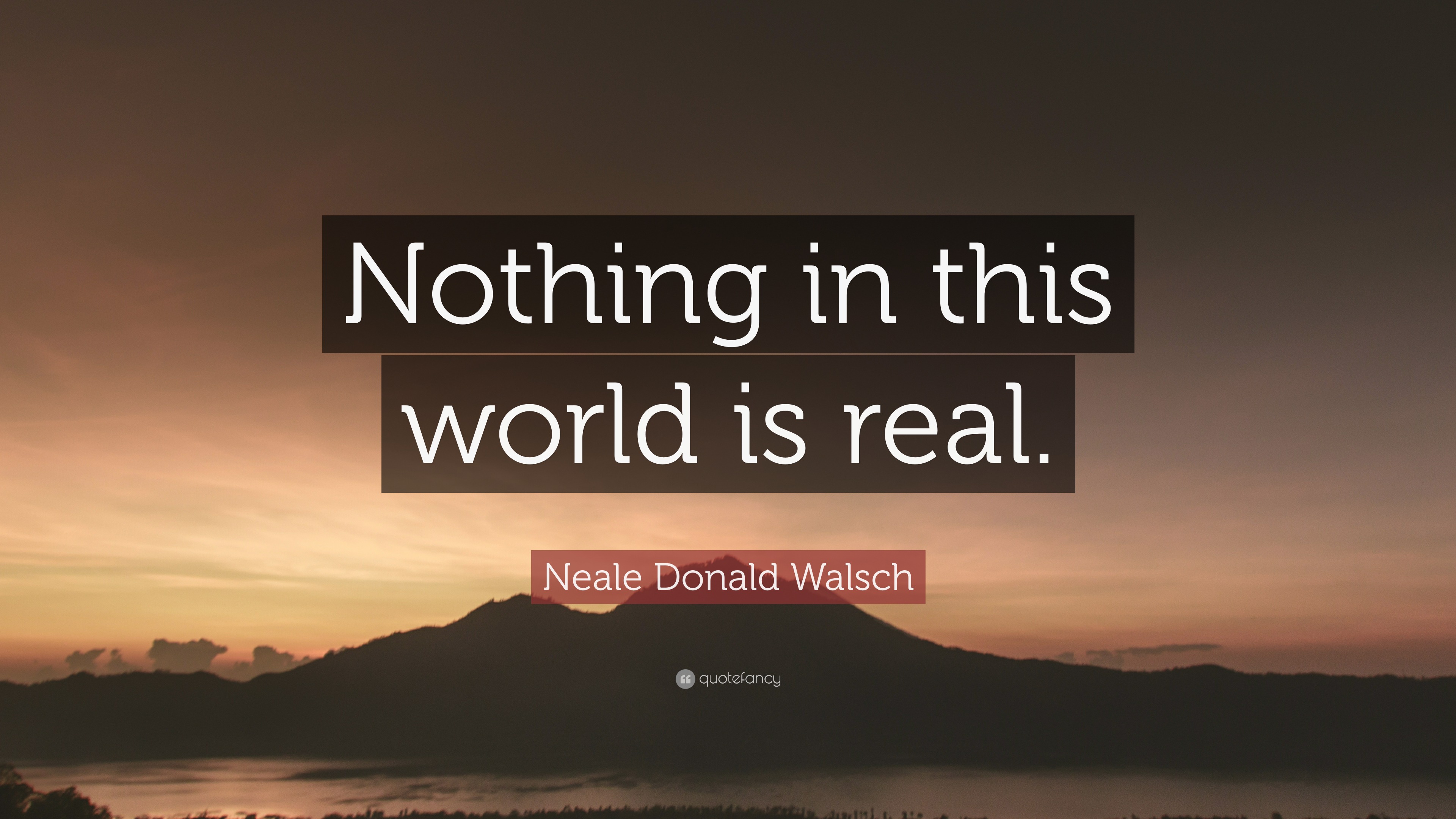 Neale Donald Walsch Quote: “Nothing in this world is real.”