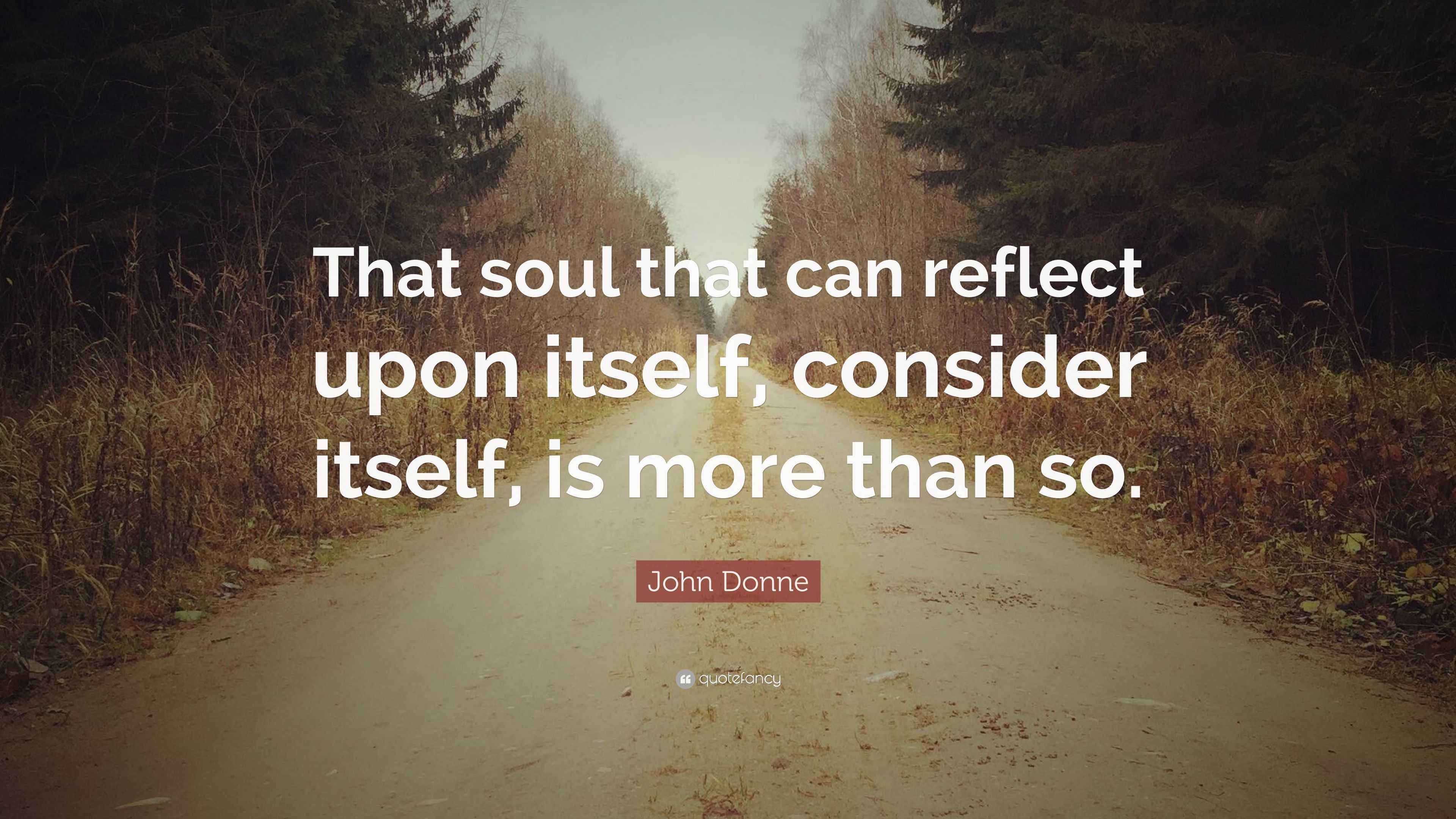 John Donne Quote: “That soul that can reflect upon itself, consider ...