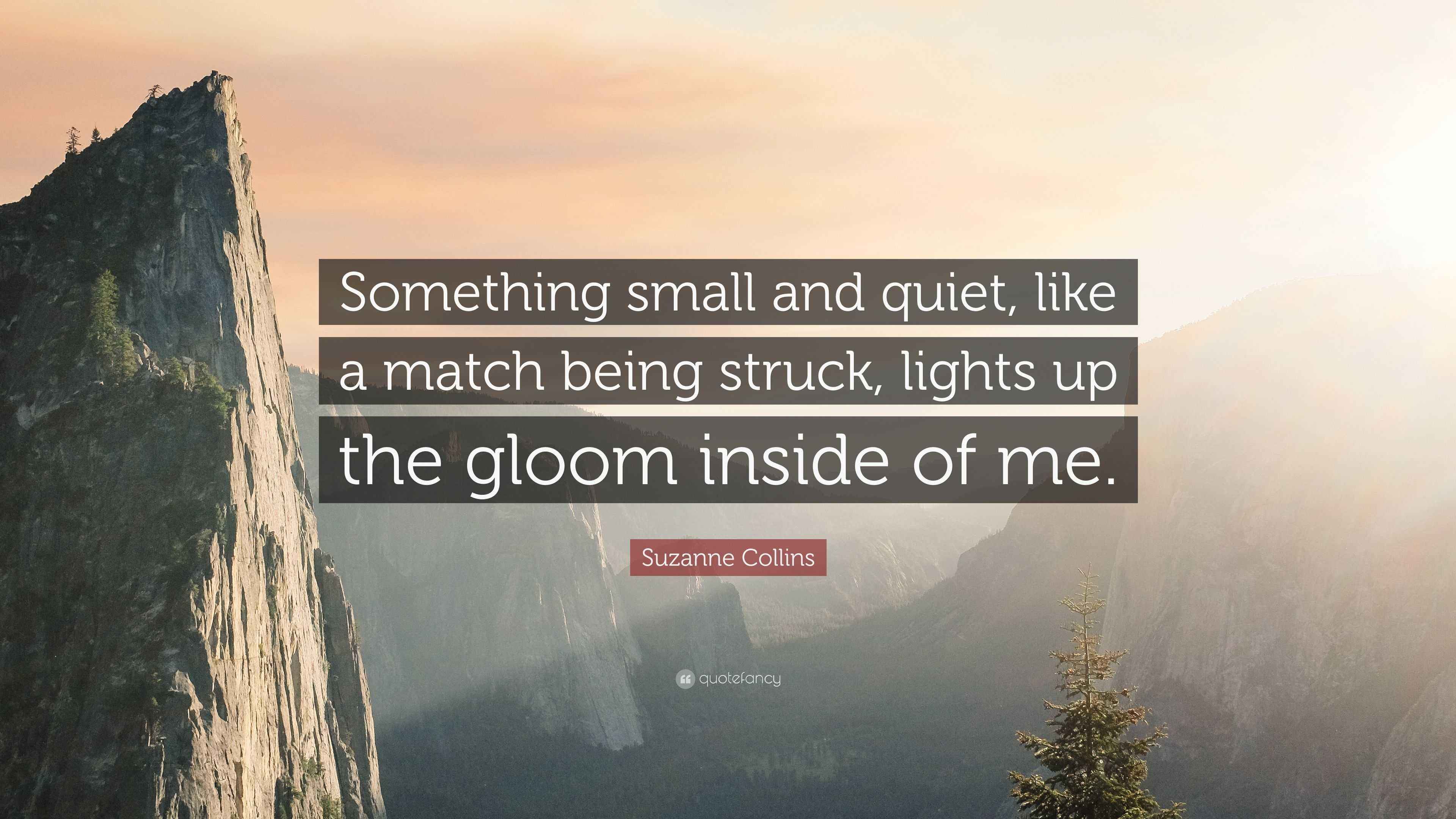 Suzanne Collins Quote: “Something small and quiet, like a match being ...