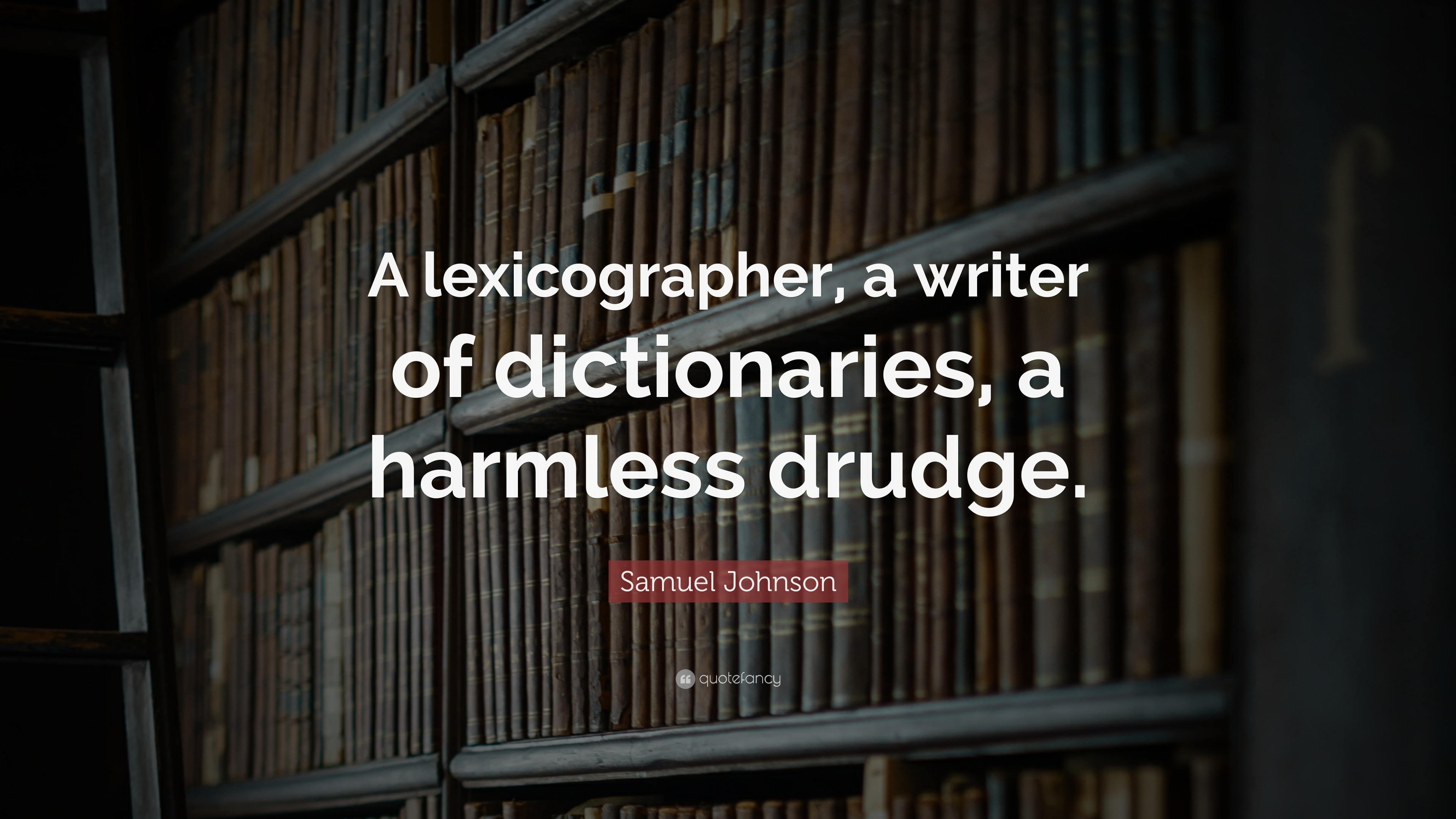 Samuel Johnson Quote: “A lexicographer, a writer of dictionaries, a ...