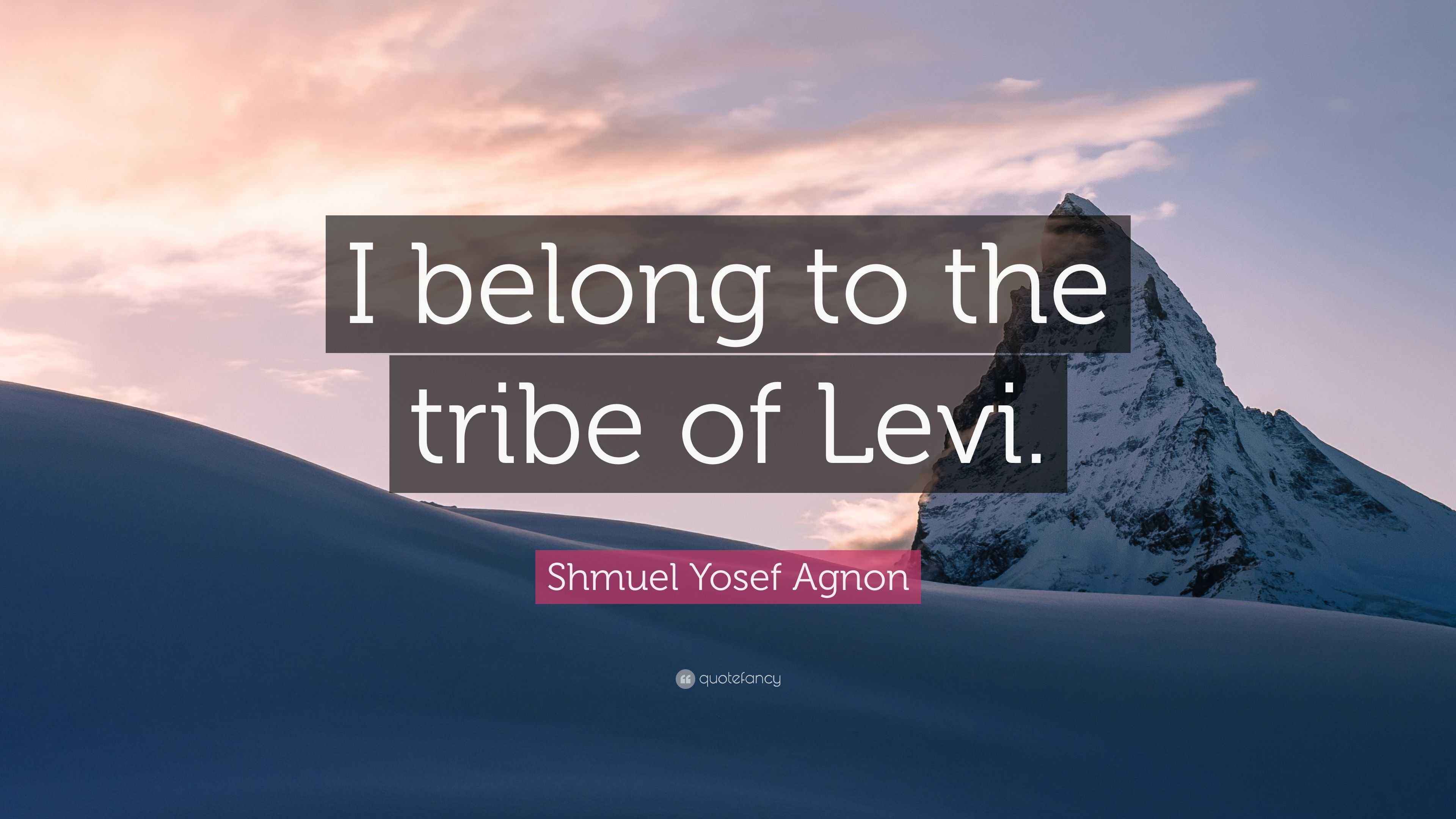 Shmuel Yosef Agnon Quote: “I belong to the tribe of Levi.”