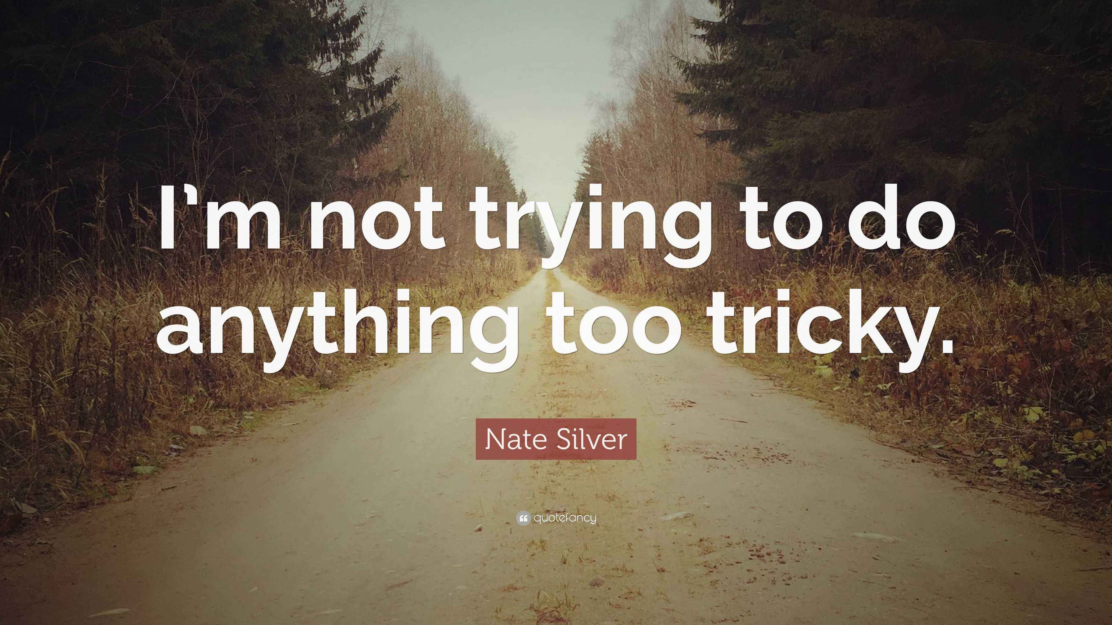 Nate Silver Quote: “I’m not trying to do anything too tricky.”