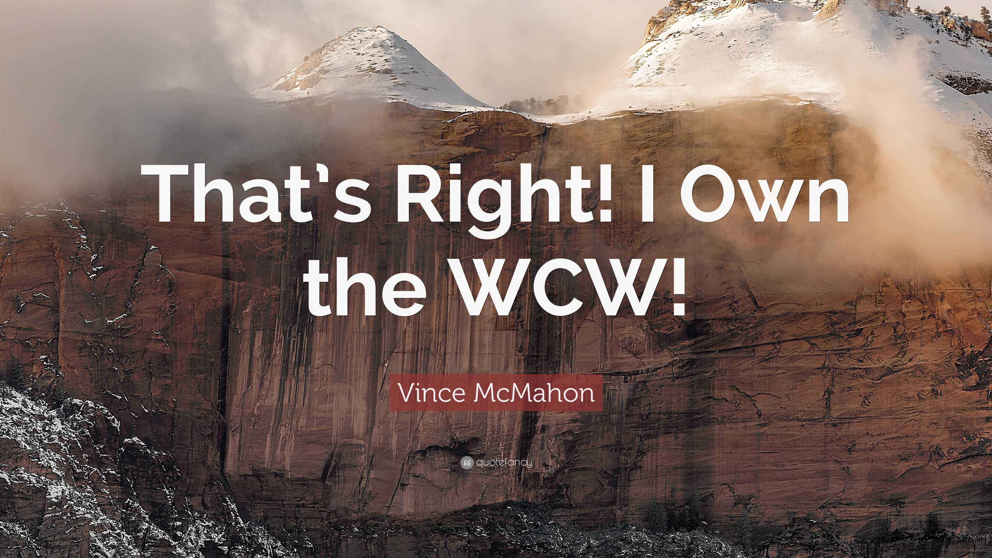 Vince McMahon Quote: “That’s Right! I Own the WCW!”