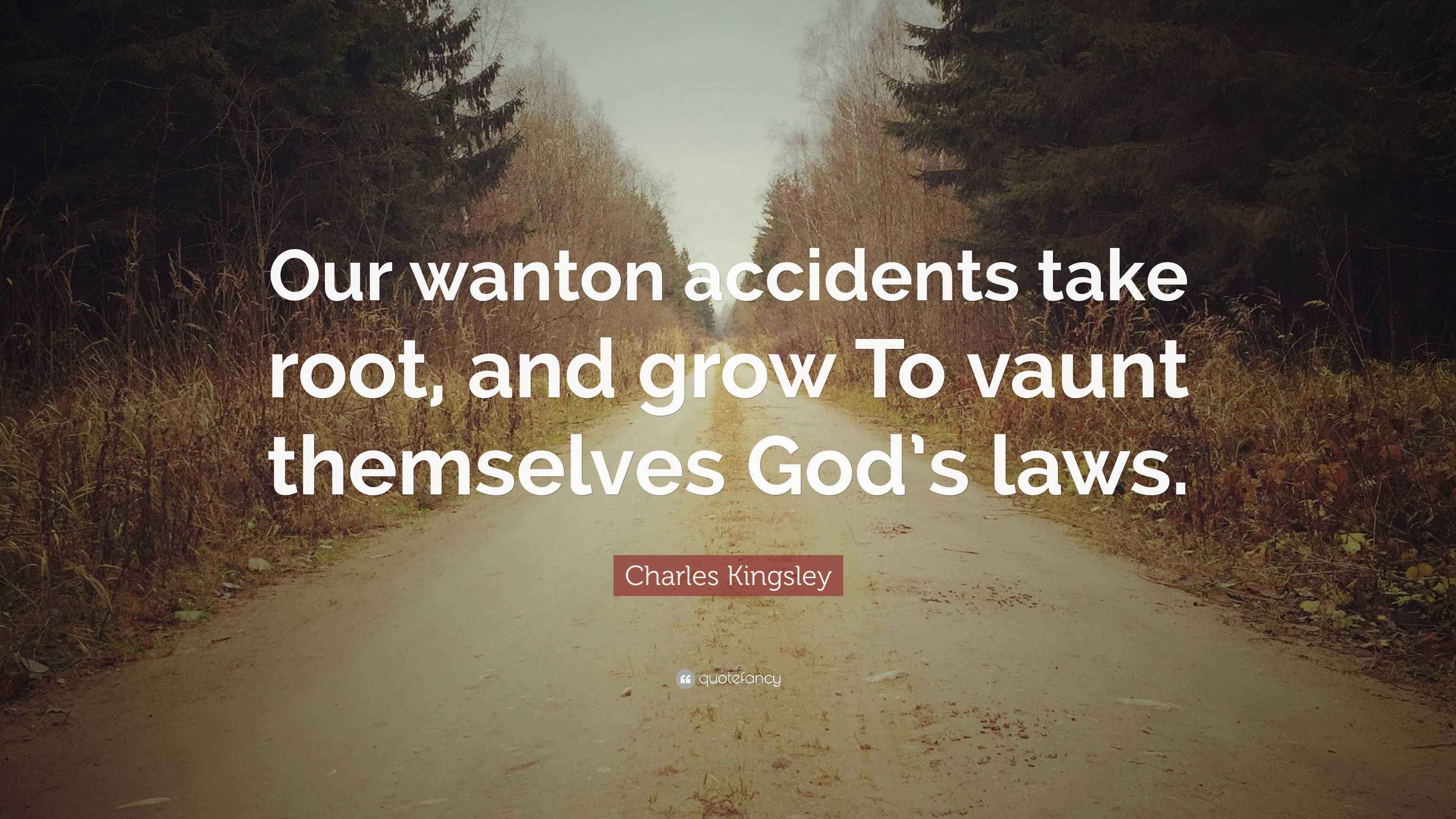 Charles Kingsley Quote: “Our wanton accidents take root, and grow To ...