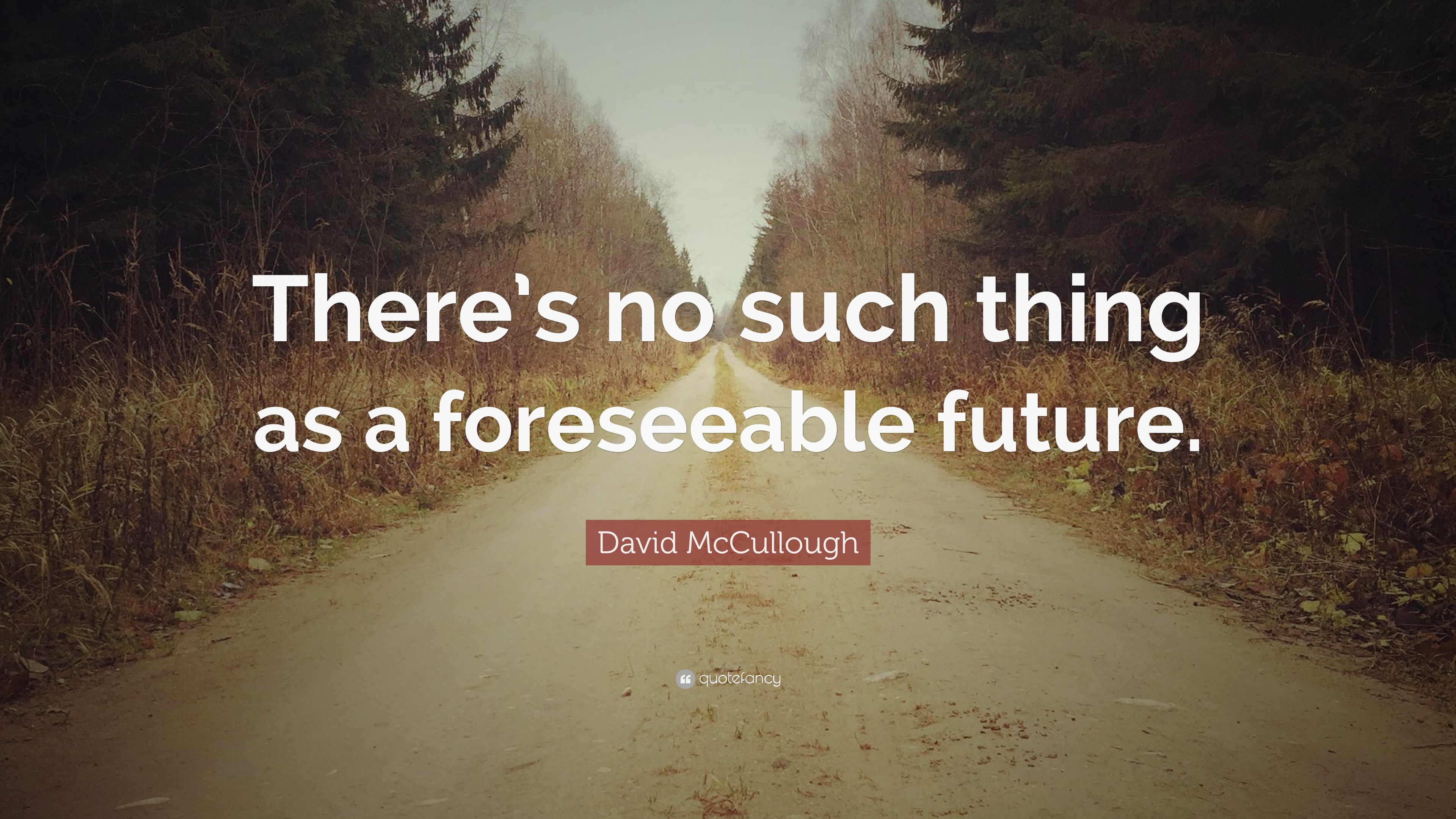 David McCullough Quote: “There’s no such thing as a foreseeable future.”