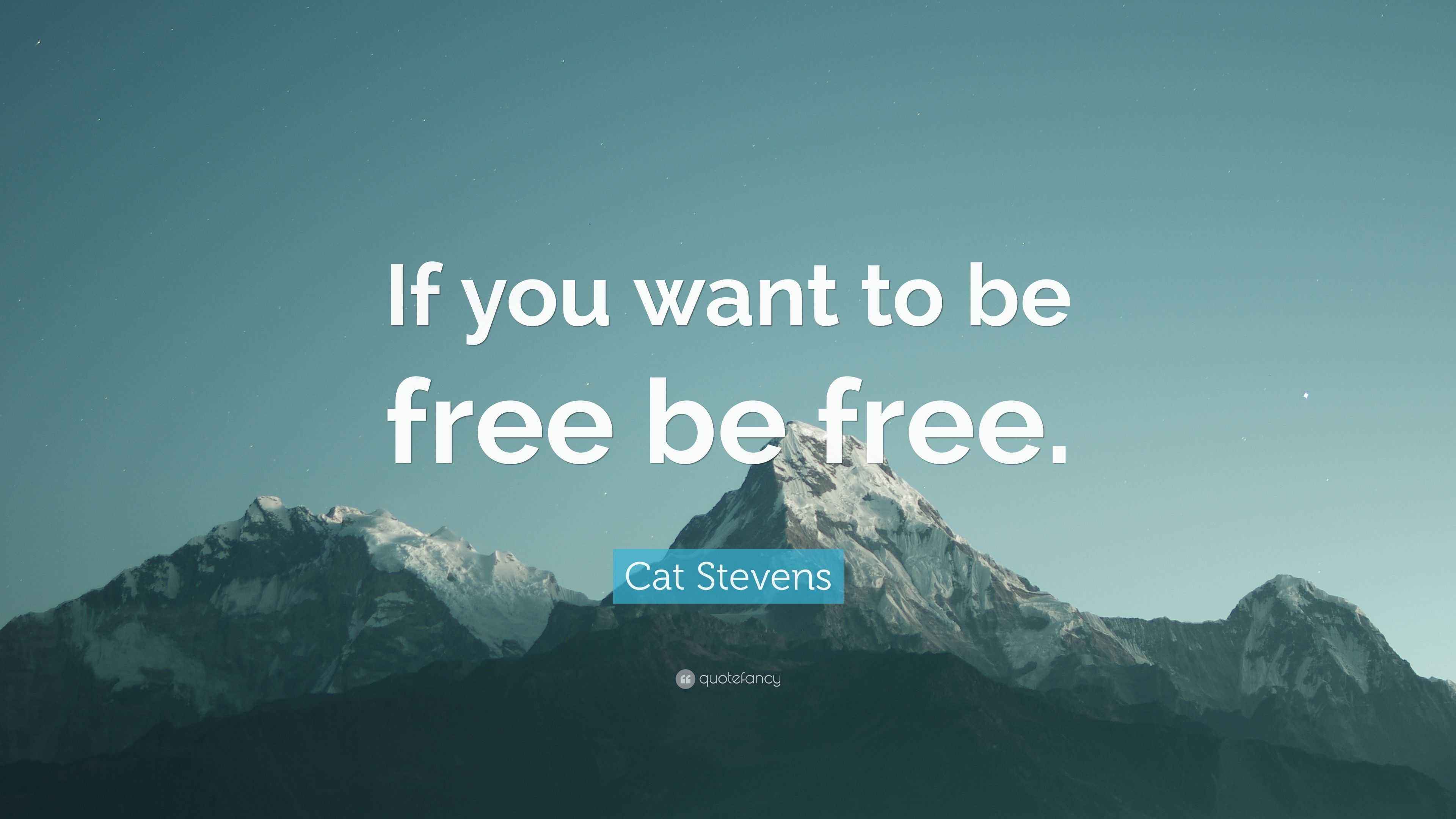 Cat Stevens Quote: “If you want to be free be free.”