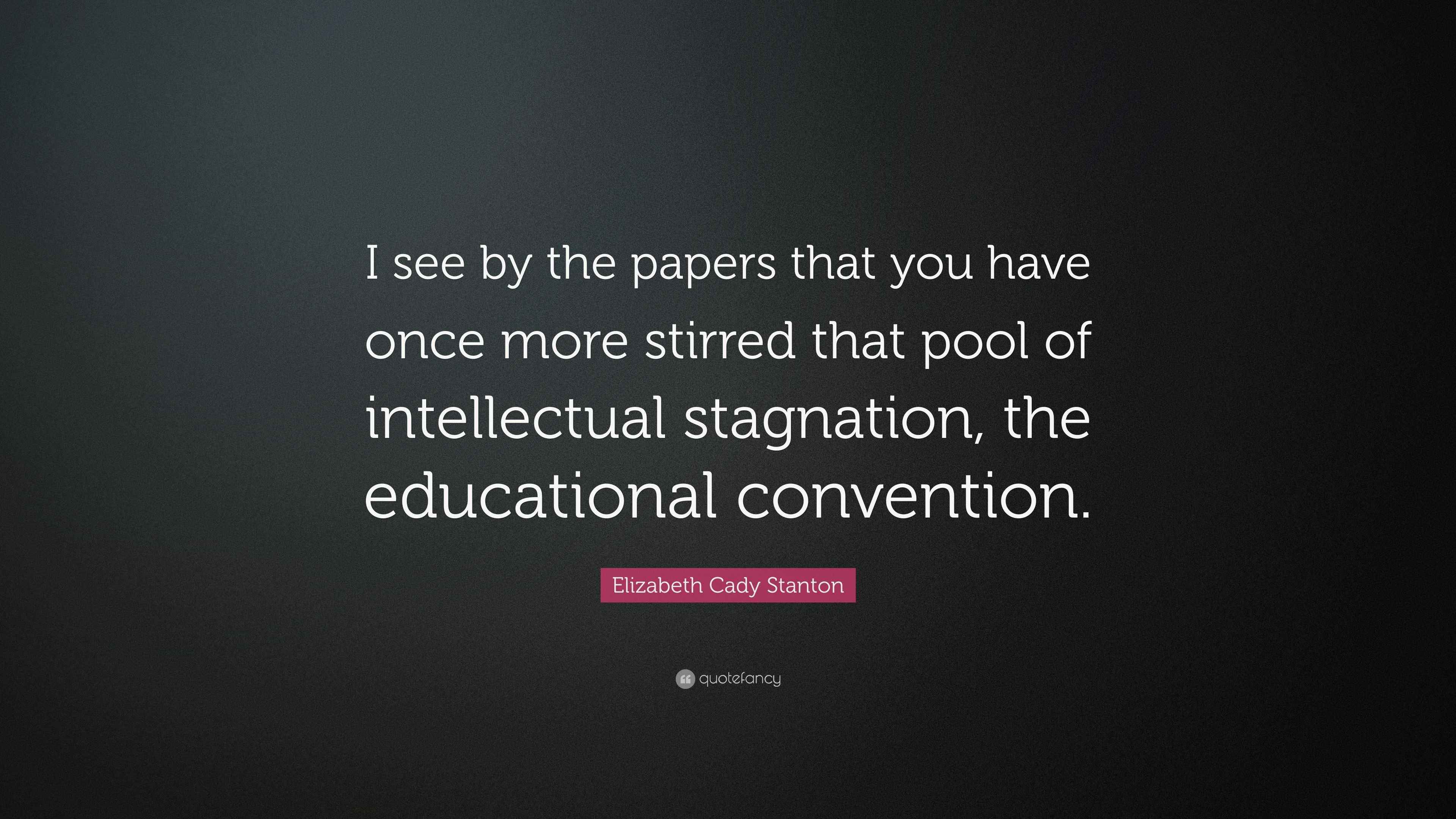 Elizabeth Cady Stanton Quote: “I see by the papers that you have once ...